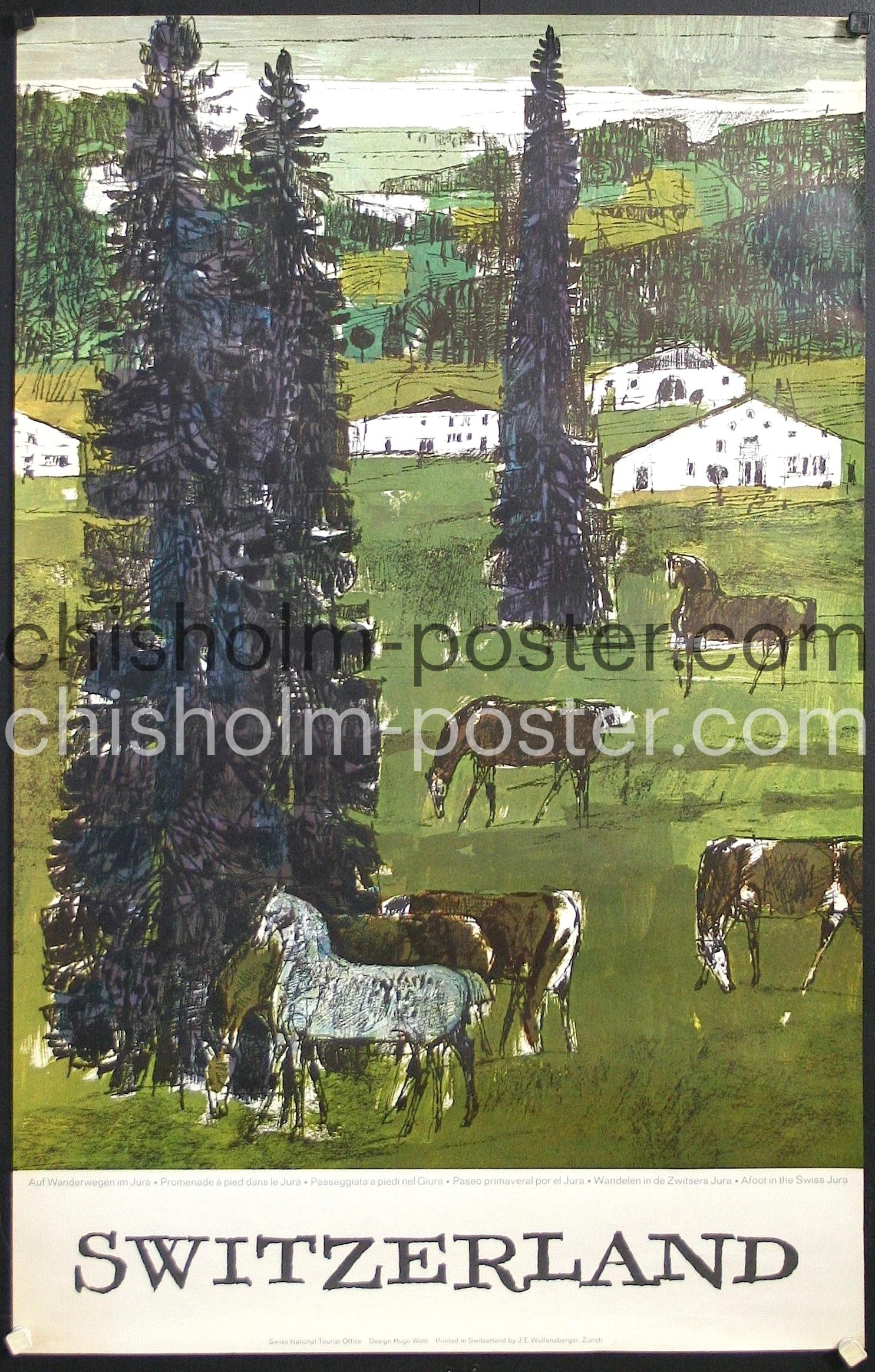 Switzerland (1)- Afoot in the Swiss Jura | Original Vintage Poster ...