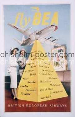 Fly BEA, British European Airways (2) | Original Vintage Poster ...