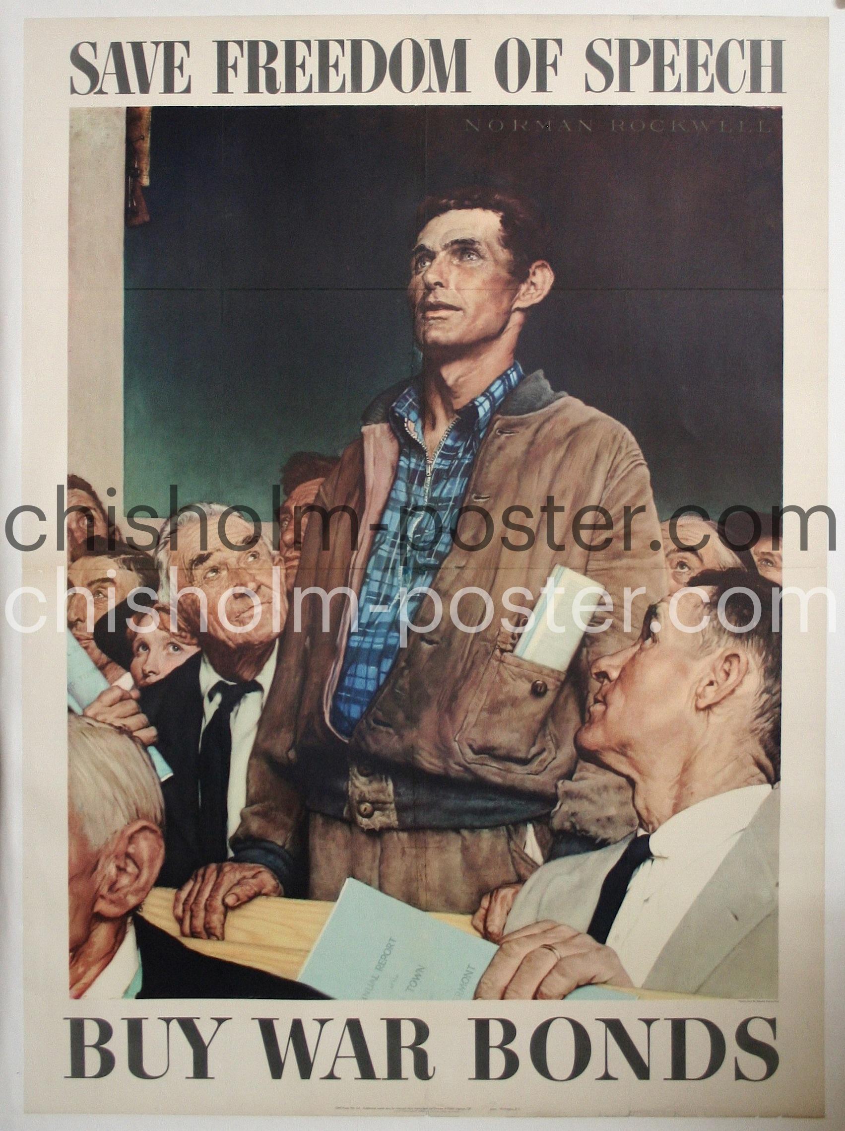 Save Freedom of Speech (Four Freedoms, large size) Buy War Bonds ...