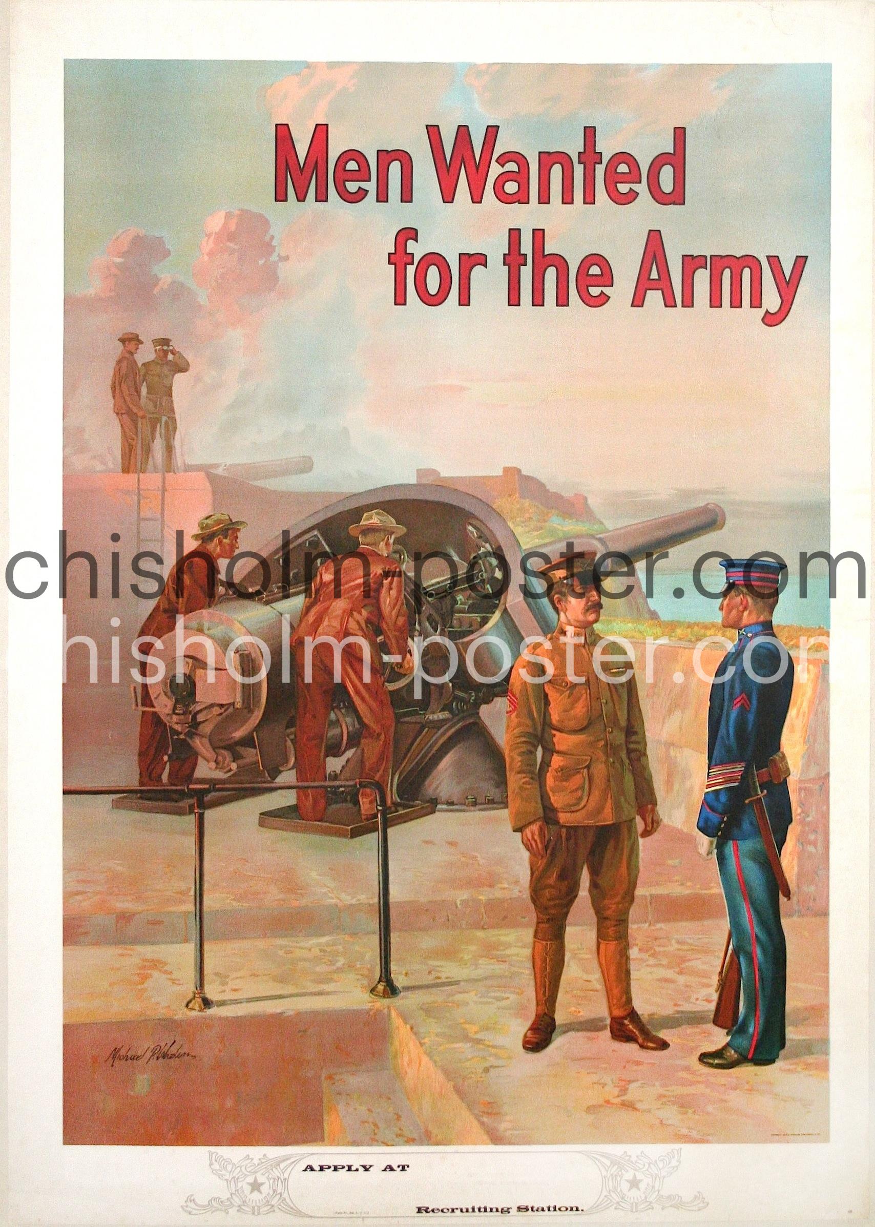 Men Wanted For The Army (2) | Original Vintage Poster | Chisholm ...