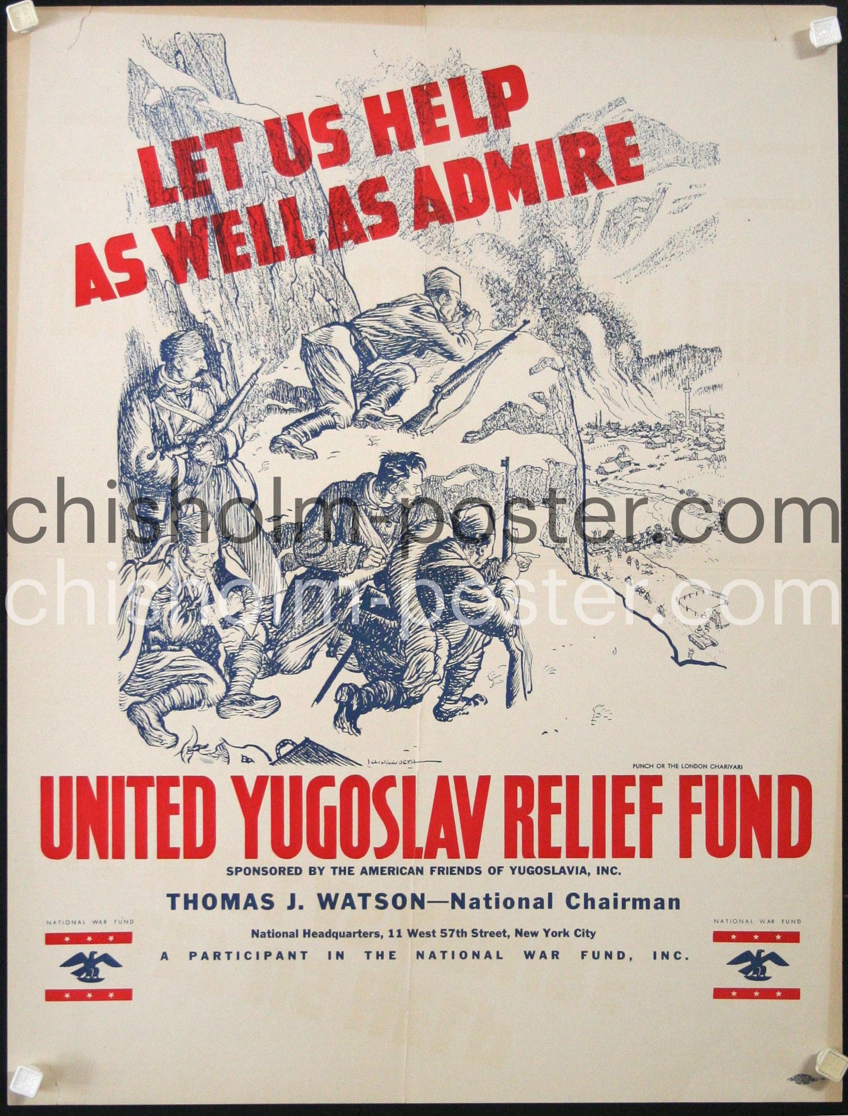 United Yugoslav Relief Fund | Original Vintage Poster | Chisholm ...