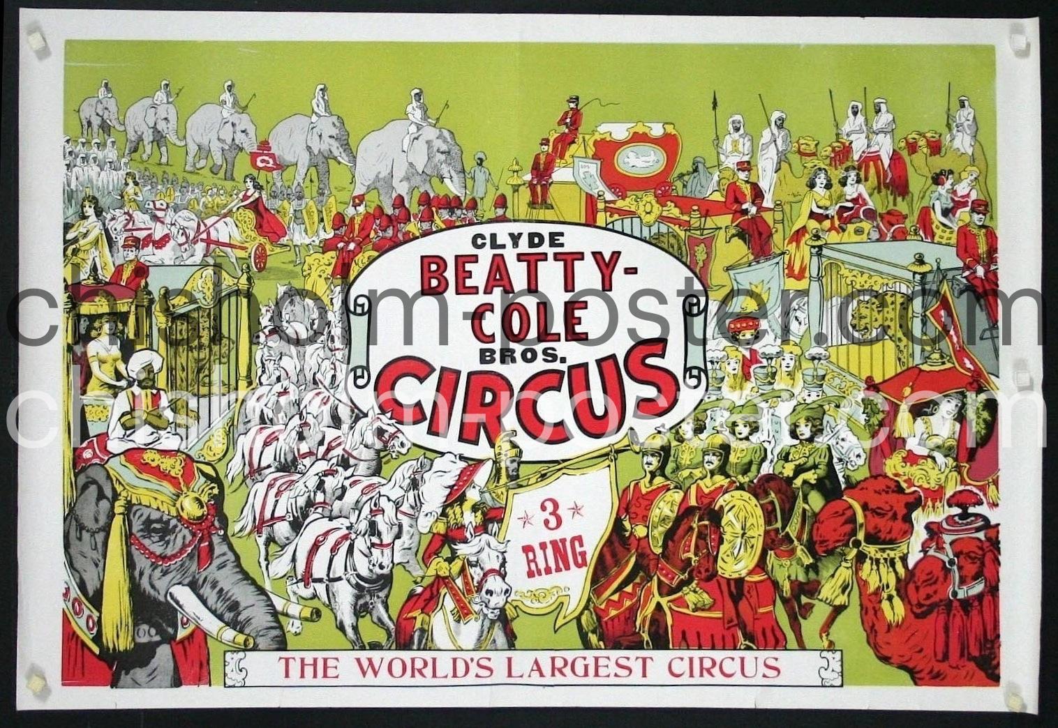 Clyde Beatty - Cole Bros. Circus (14) | Original Vintage Poster ...
