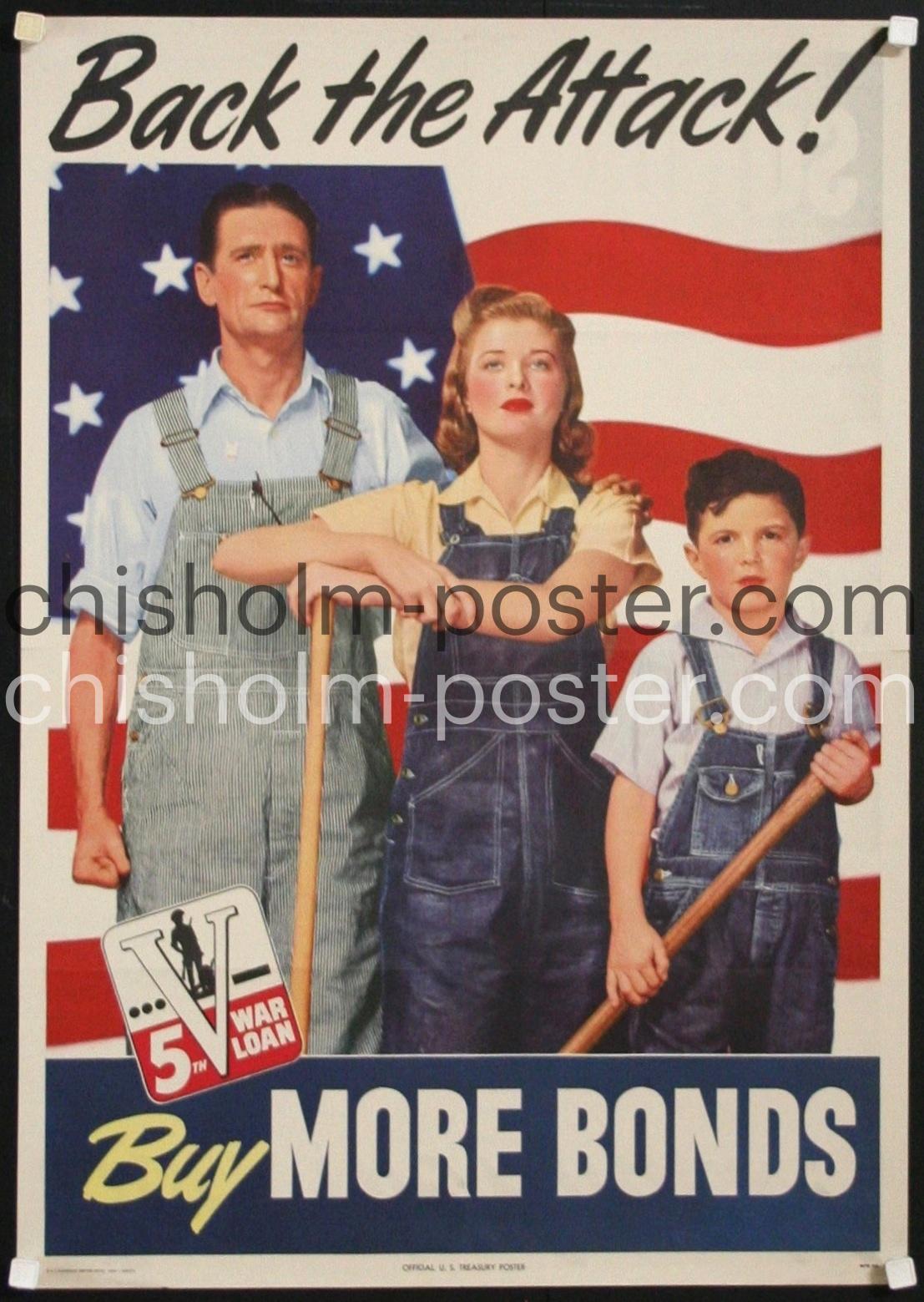 Back the Attack! Buy More Bonds | Original Vintage Poster | Chisholm ...