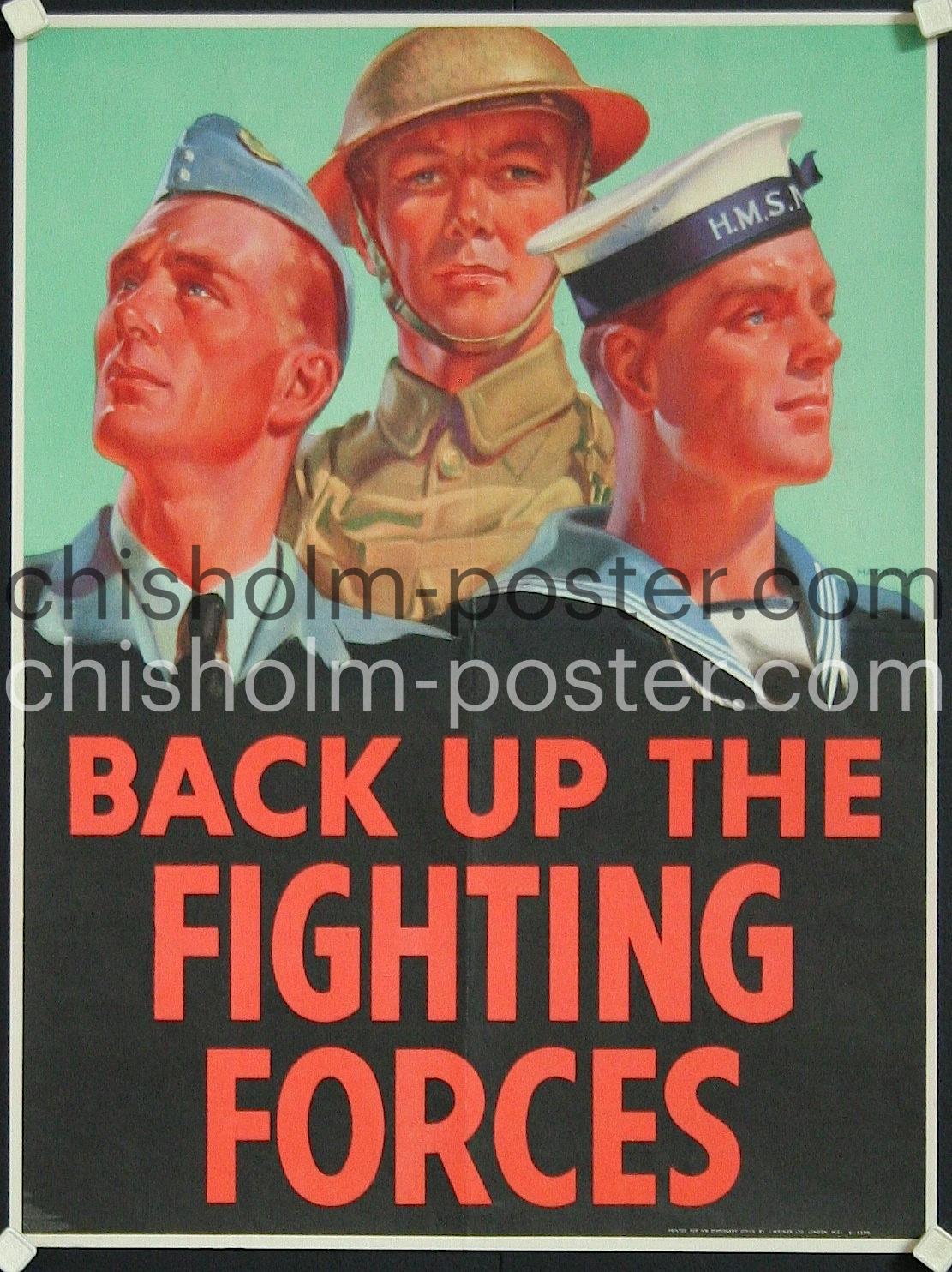Back Up the Fighting Forces | Original Vintage Poster | Chisholm ...