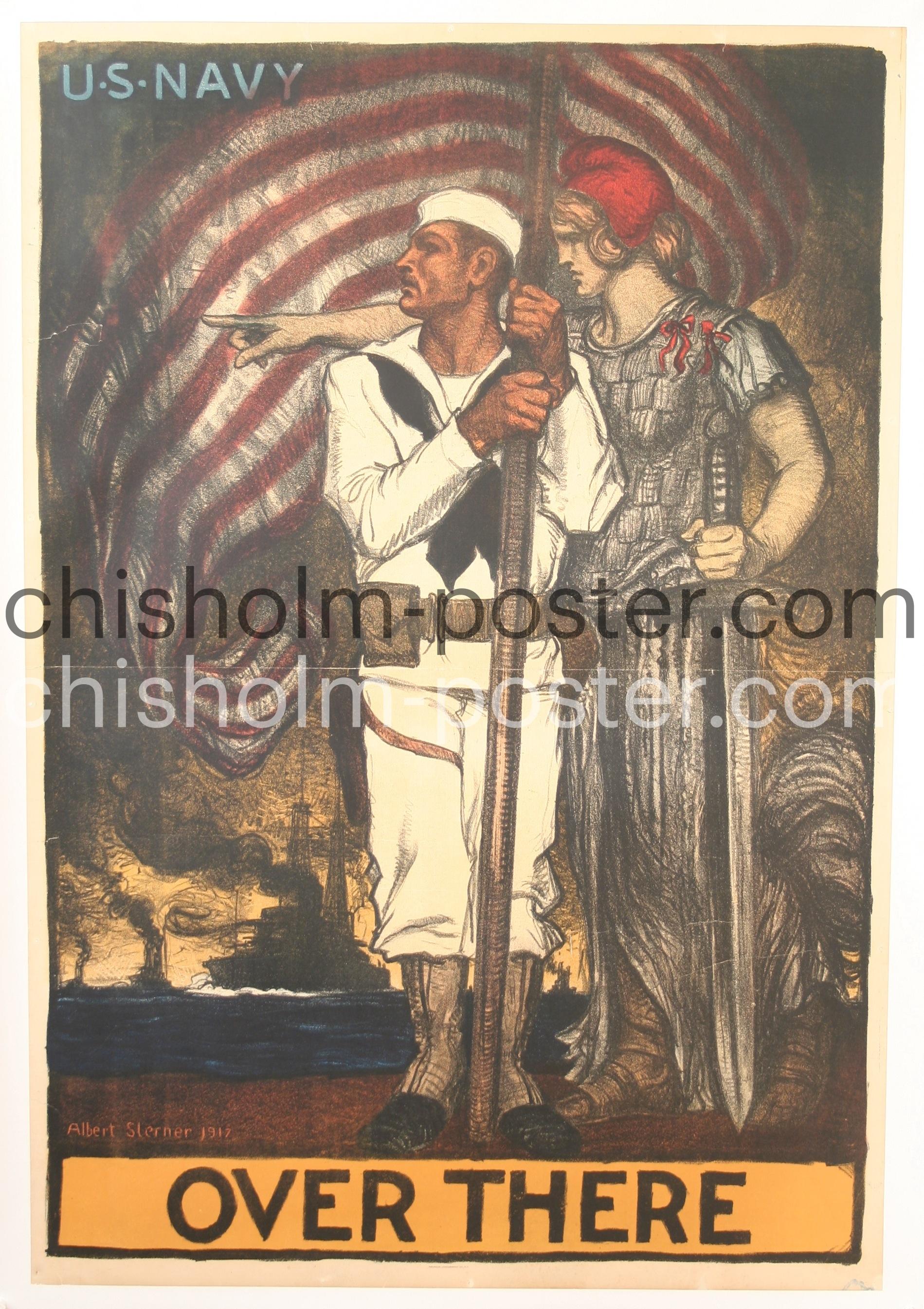 U.S. Navy - Over There | Original Vintage Poster | Chisholm Larsson Gallery