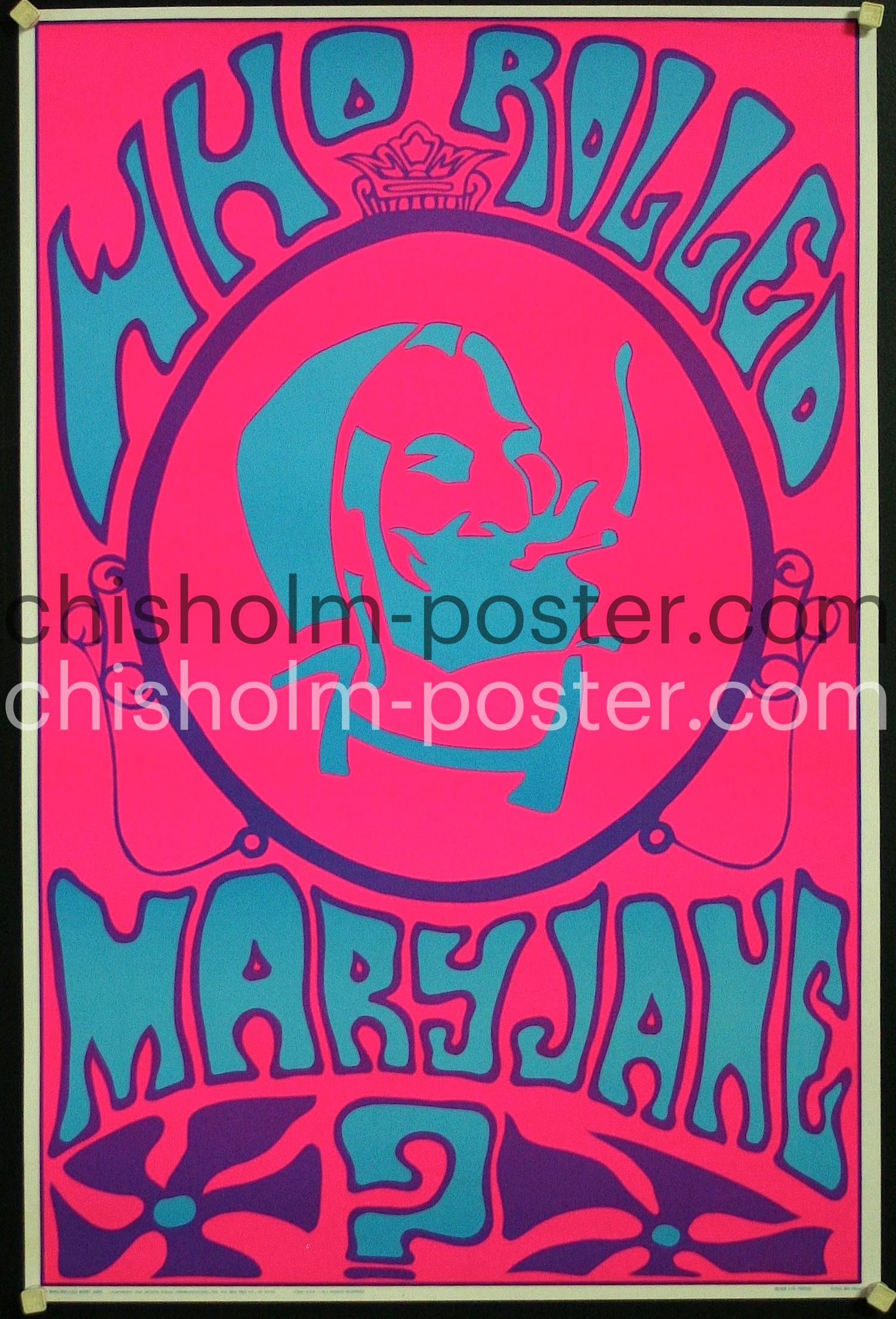 Who Rolled Mary Jane? Blacklight Poster | Original Vintage Poster | Chisholm Larsson Gallery