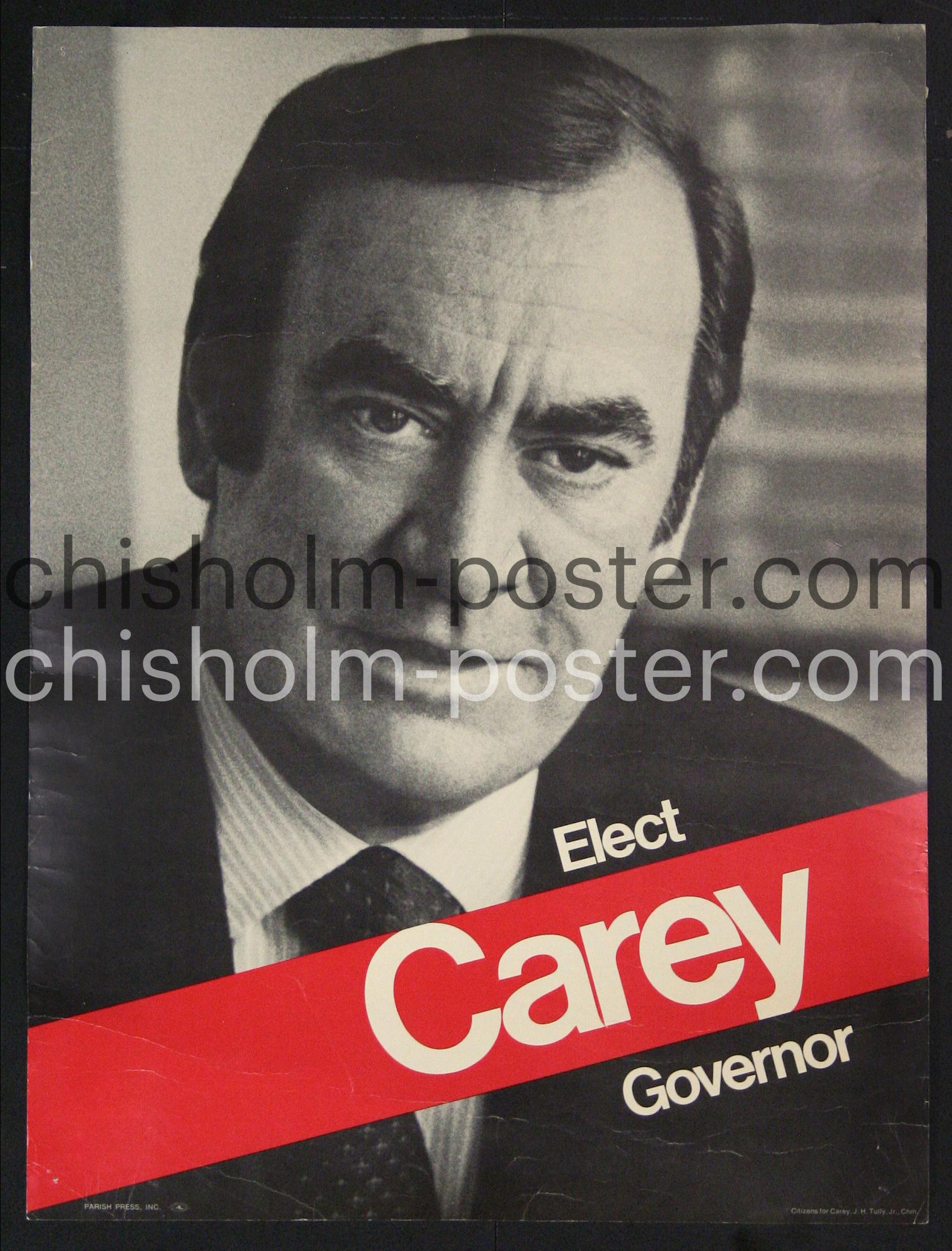 Elect Hugh Carey Governor | Original Vintage Poster | Chisholm Larsson ...