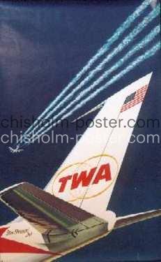 TWA Star - Stream Jet Starstream | Original Vintage Poster | Chisholm ...