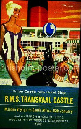 R.M.S. Transvaal Castle | Original Vintage Poster | Chisholm Larsson ...