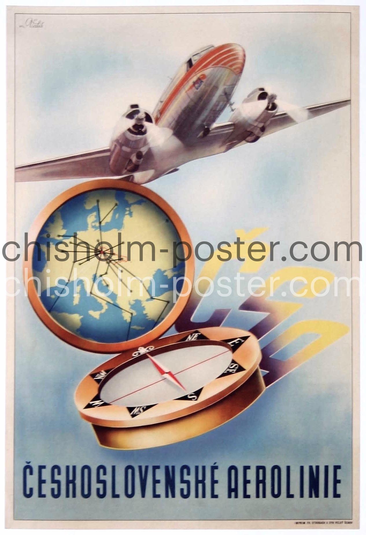 CSA - Ceskoslovenske Aerolinie (2) | Original Vintage Poster | Chisholm ...