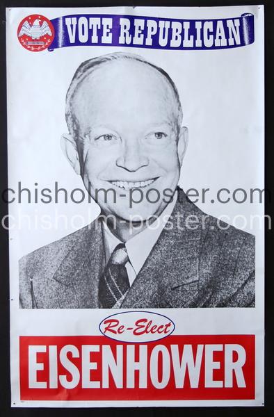 Vote Republican, Re-Elect Eisenhower | Original Vintage Poster ...
