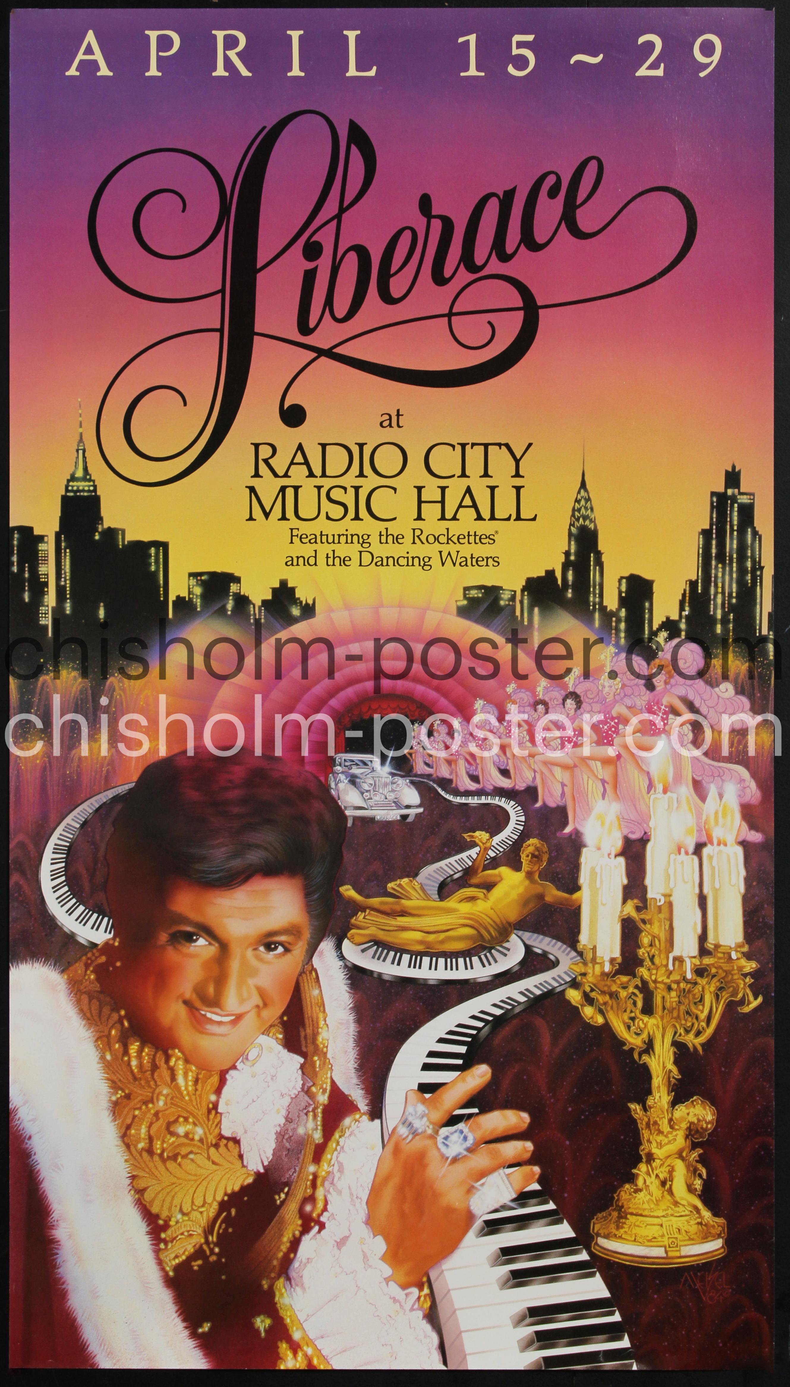 Liberace at Radio City Music Hall | Original Vintage Poster | Chisholm ...