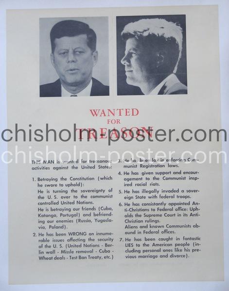 Wanted for Treason JFK | Original Vintage Poster | Chisholm Larsson Gallery