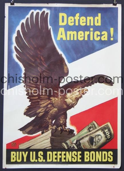 Defend America - Buy U.S. Defense Bonds | Original Vintage Poster ...