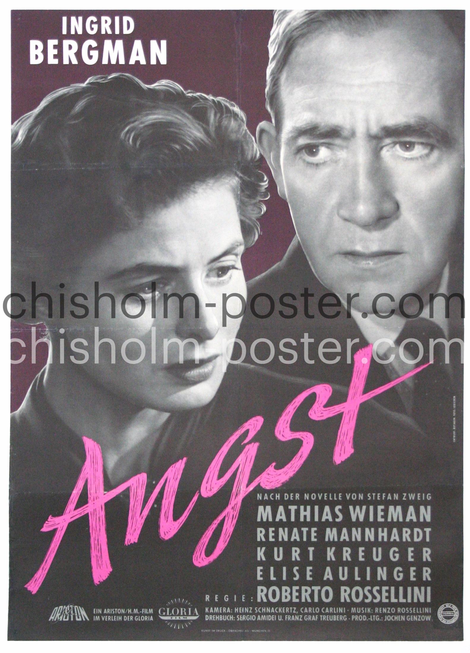 Angst (Non credo piu all'amore / La Paura) | Original Vintage Poster ...