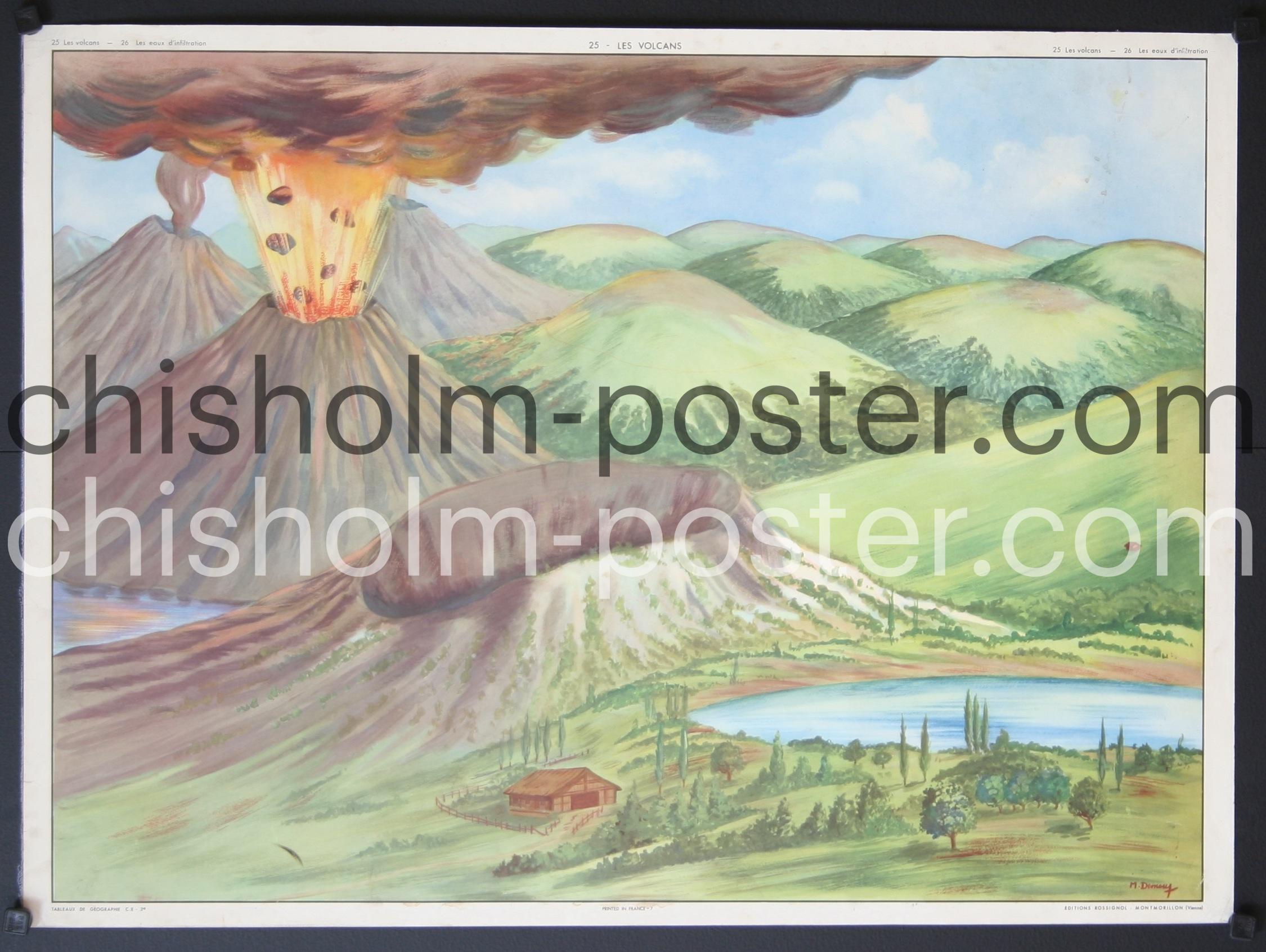 Les Volcans (reverse side of Les Eaux d'Infiltration) | Original ...