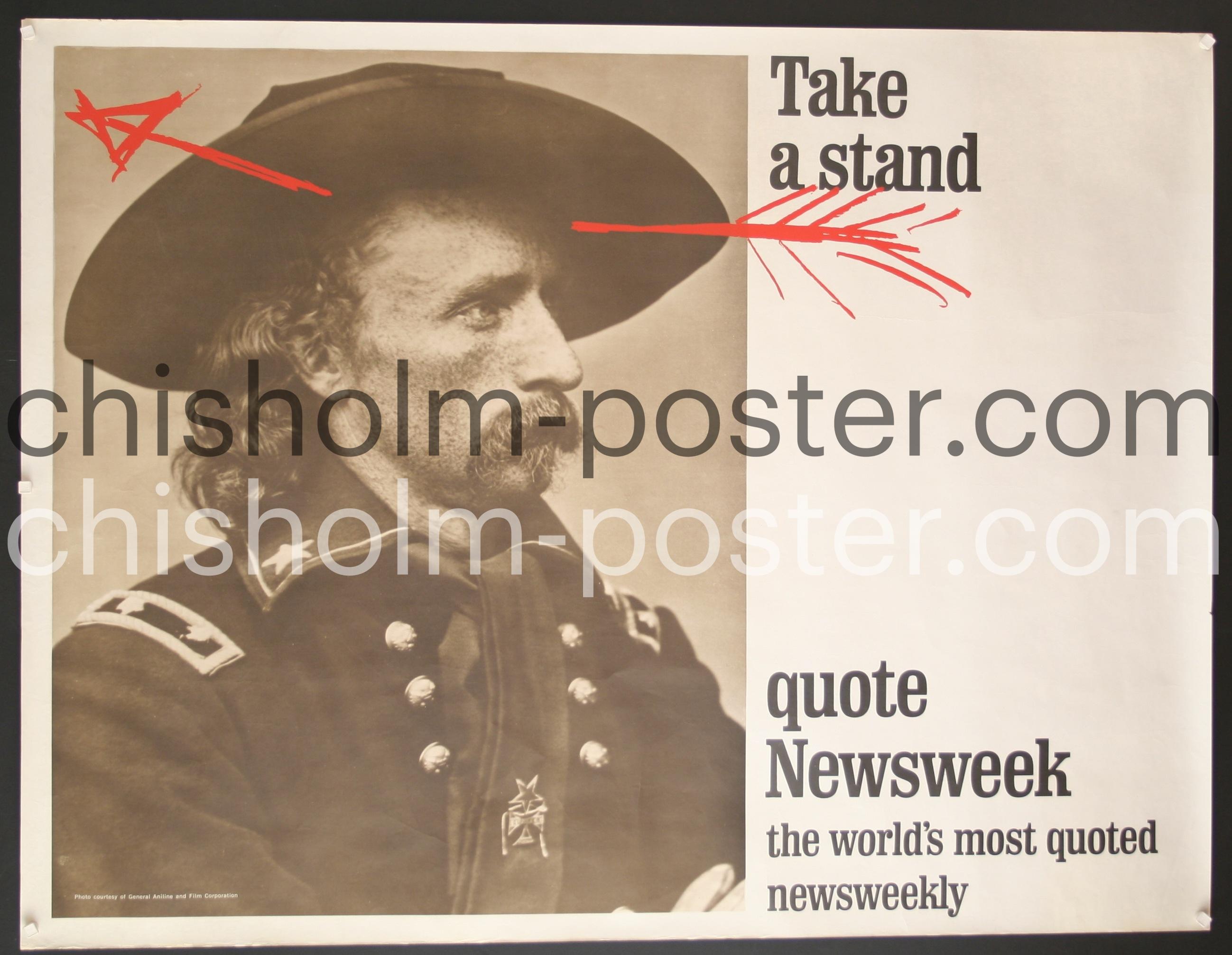 Take a stand - quote Newsweek - Custer | Original Vintage Poster ...
