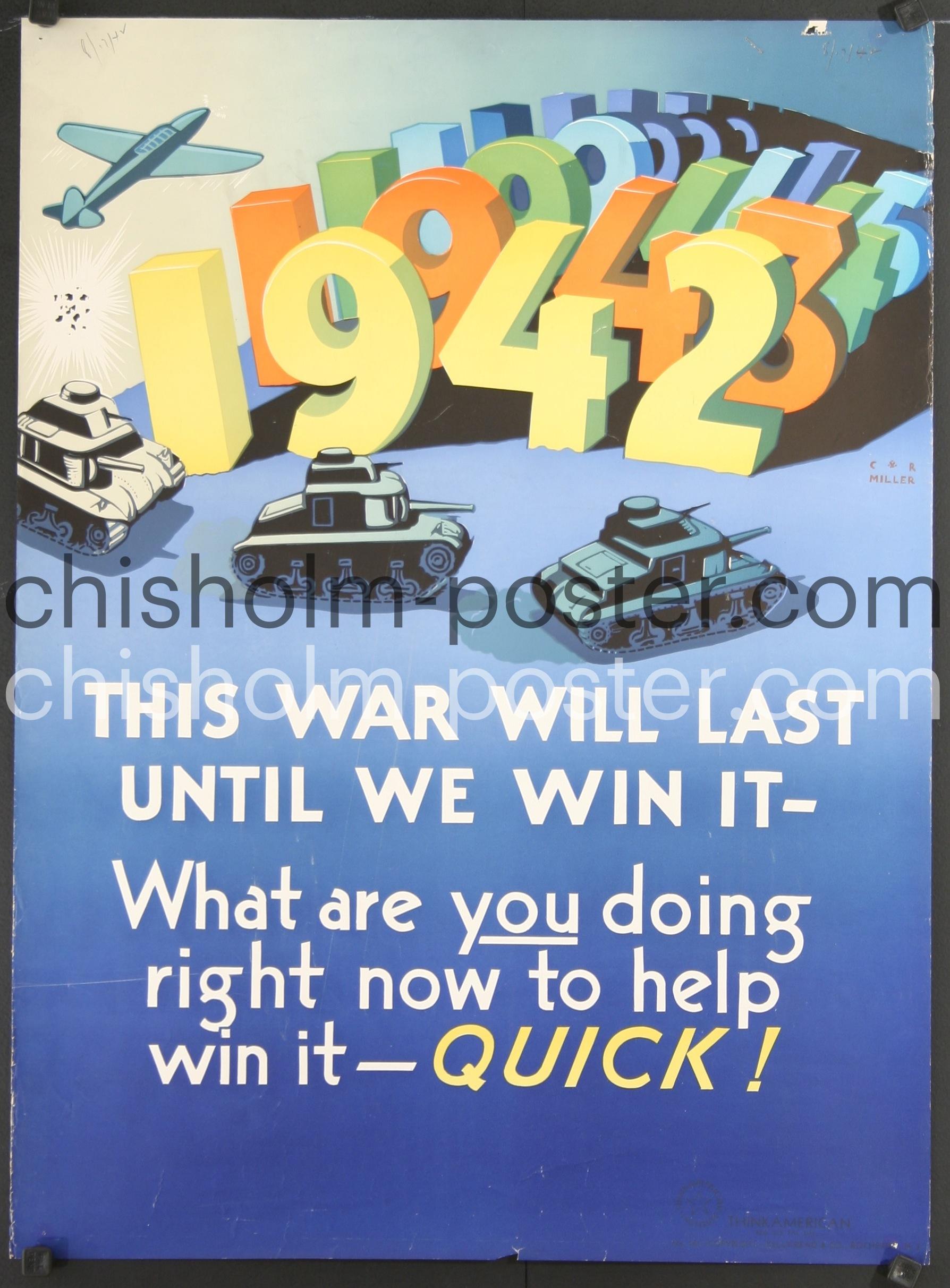 This War Will Last Until We Win It | Original Vintage Poster | Chisholm ...