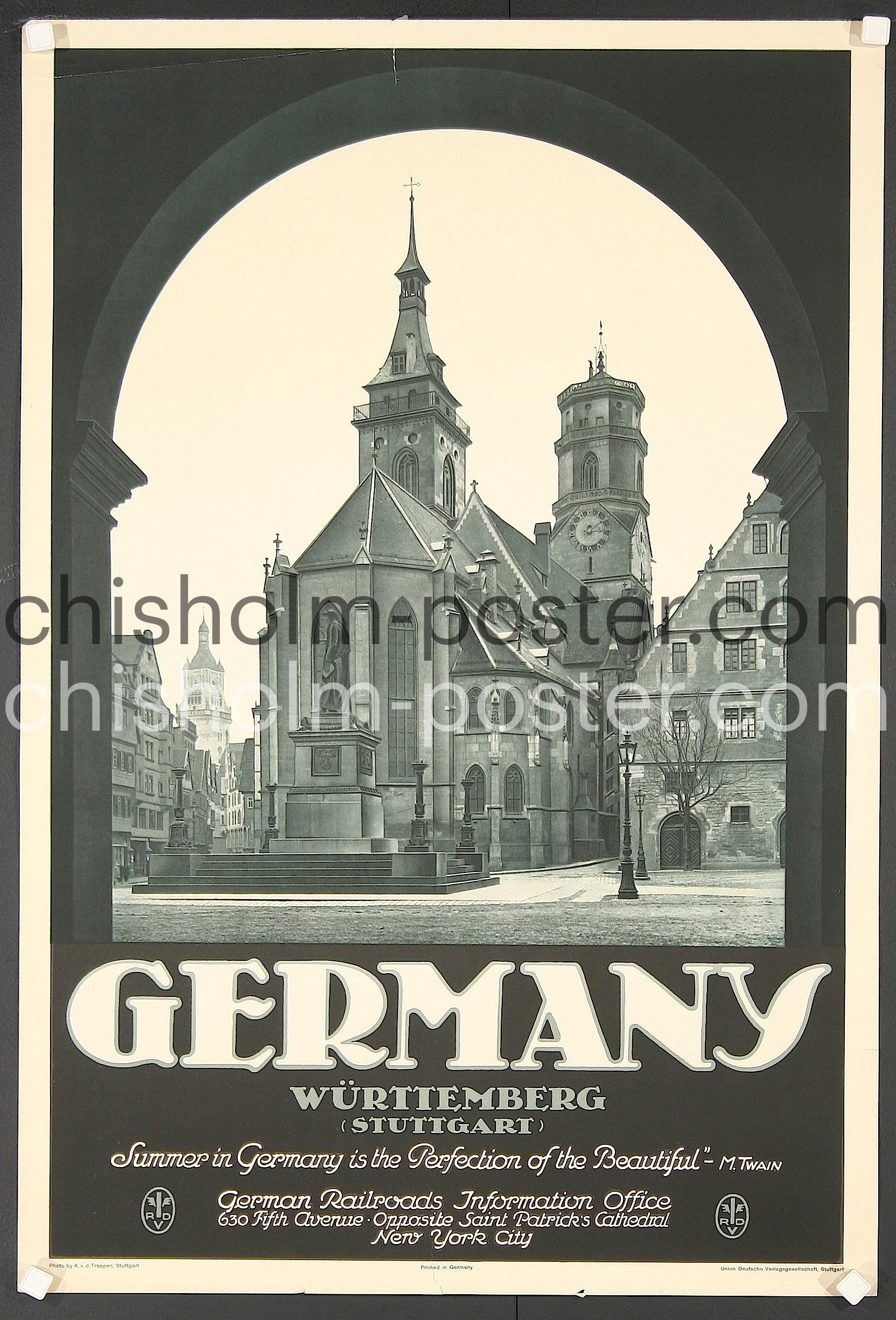 Germany - Wurtemberg (Stuttgart) | Original Vintage Poster | Chisholm ...