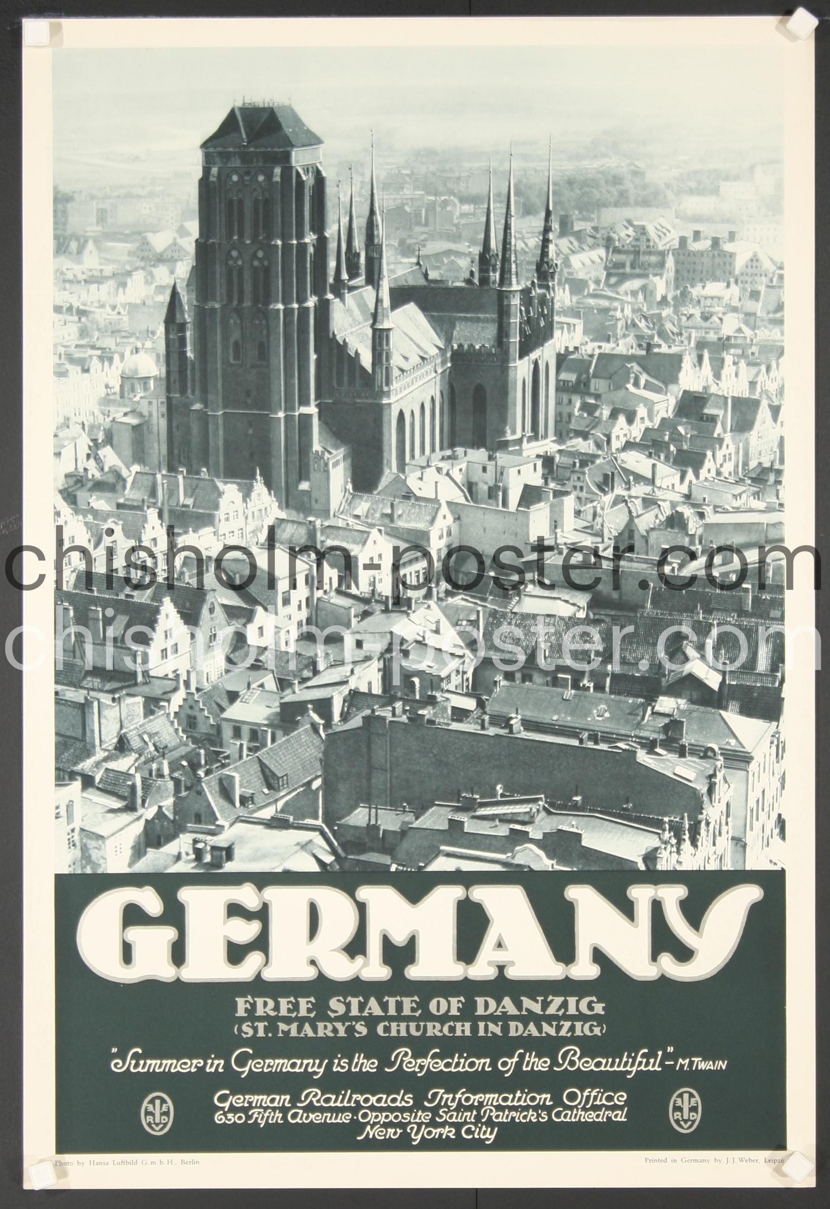 Germany - Free State of Danzig (St. Mary's Church in Danzig) | Original ...