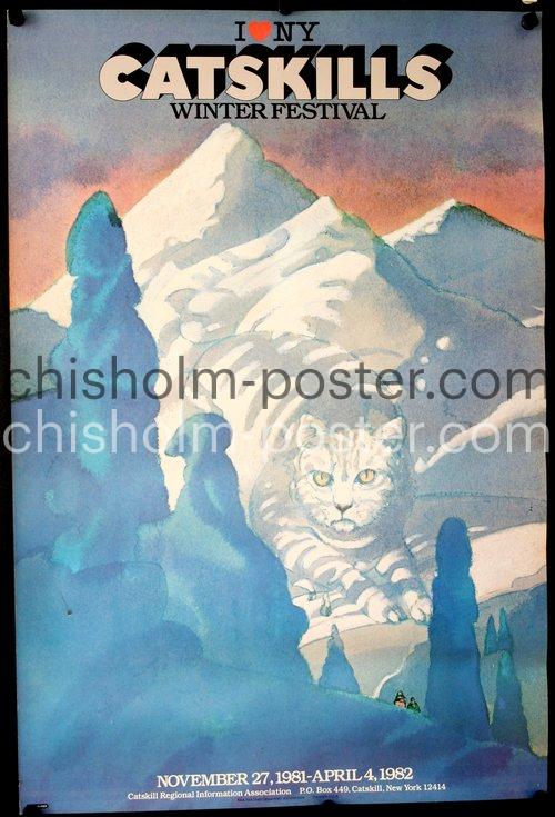 I Love NY Catskills - Winter Festival | Original Vintage Poster ...