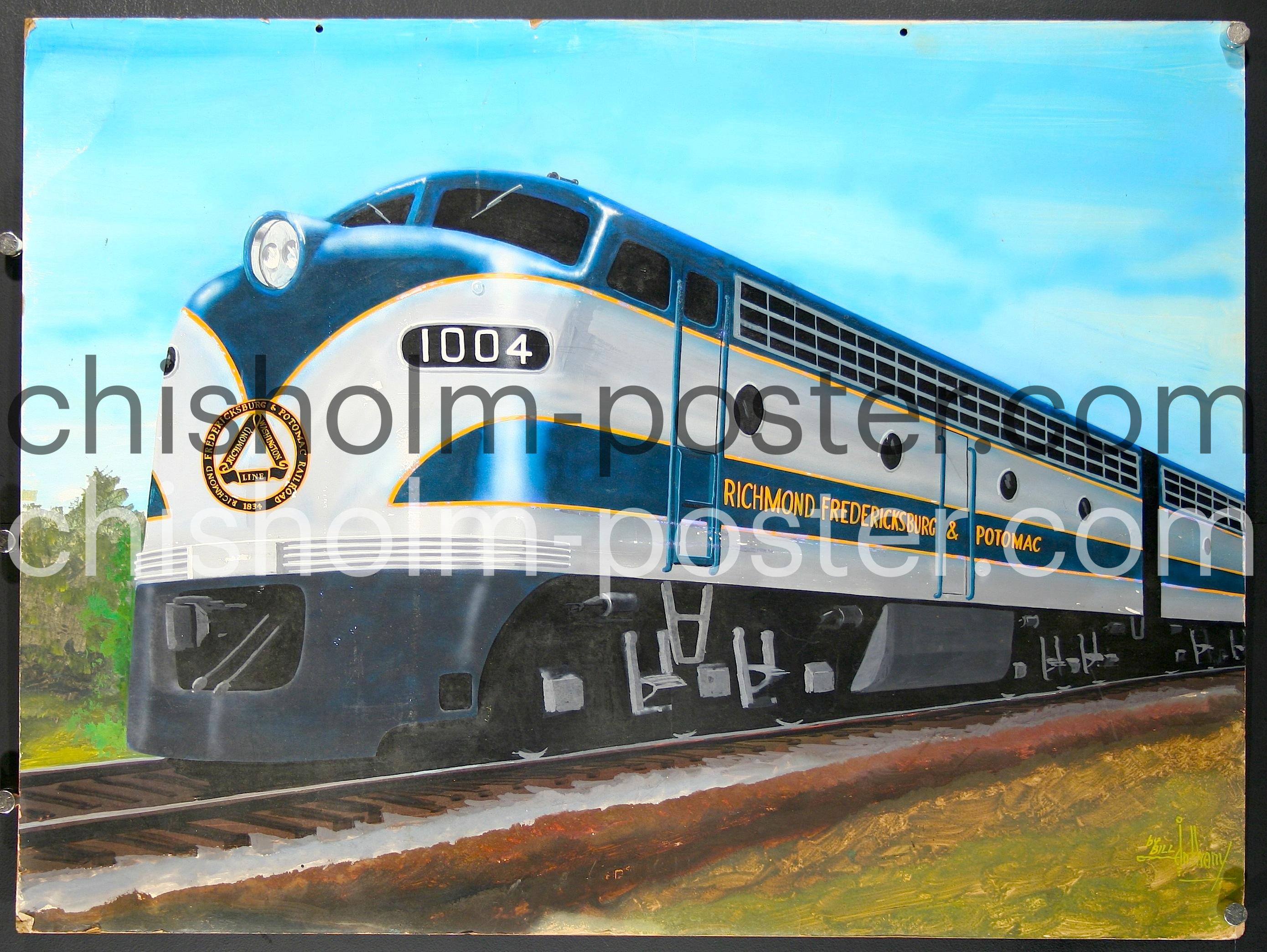 Original Artwork by Bill Anthony (26) Train | Original Vintage Poster ...