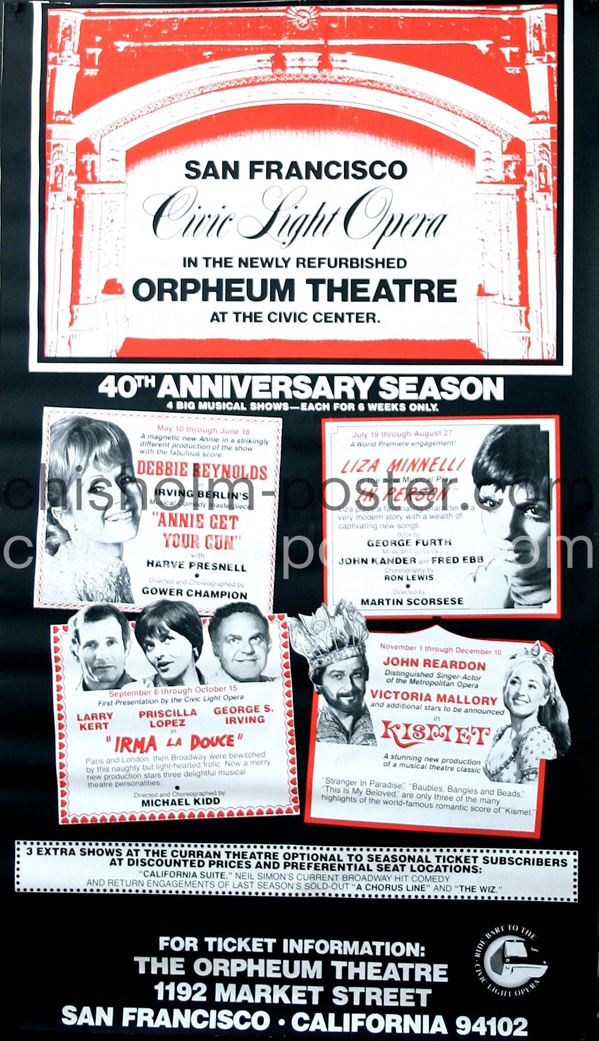 San Francisco Civic Light Opera, Orpheum Theatre, 40th Anniversary ...