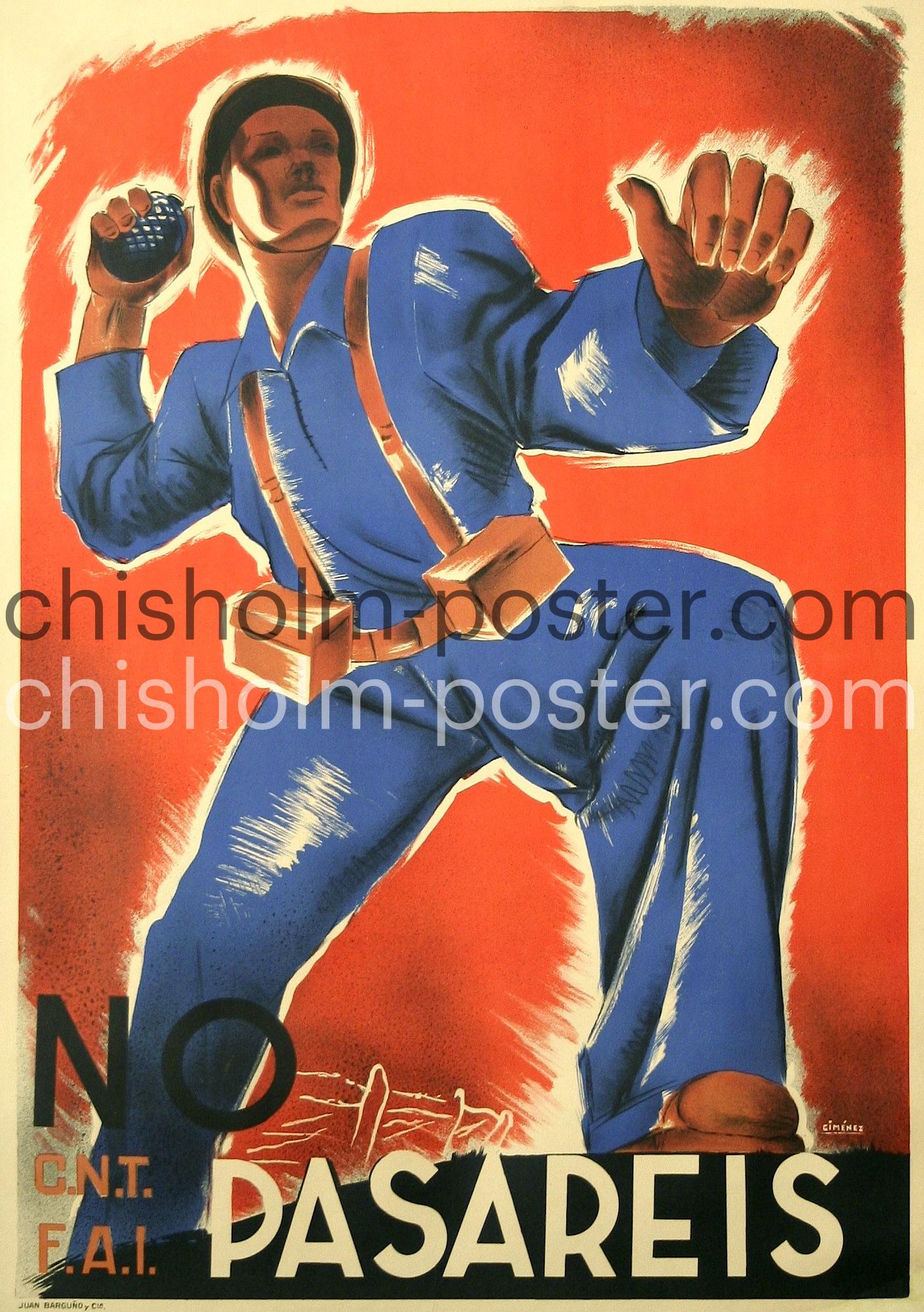 No Pasareis, C.N.T.- F.A.I. | Original Vintage Poster | Chisholm ...