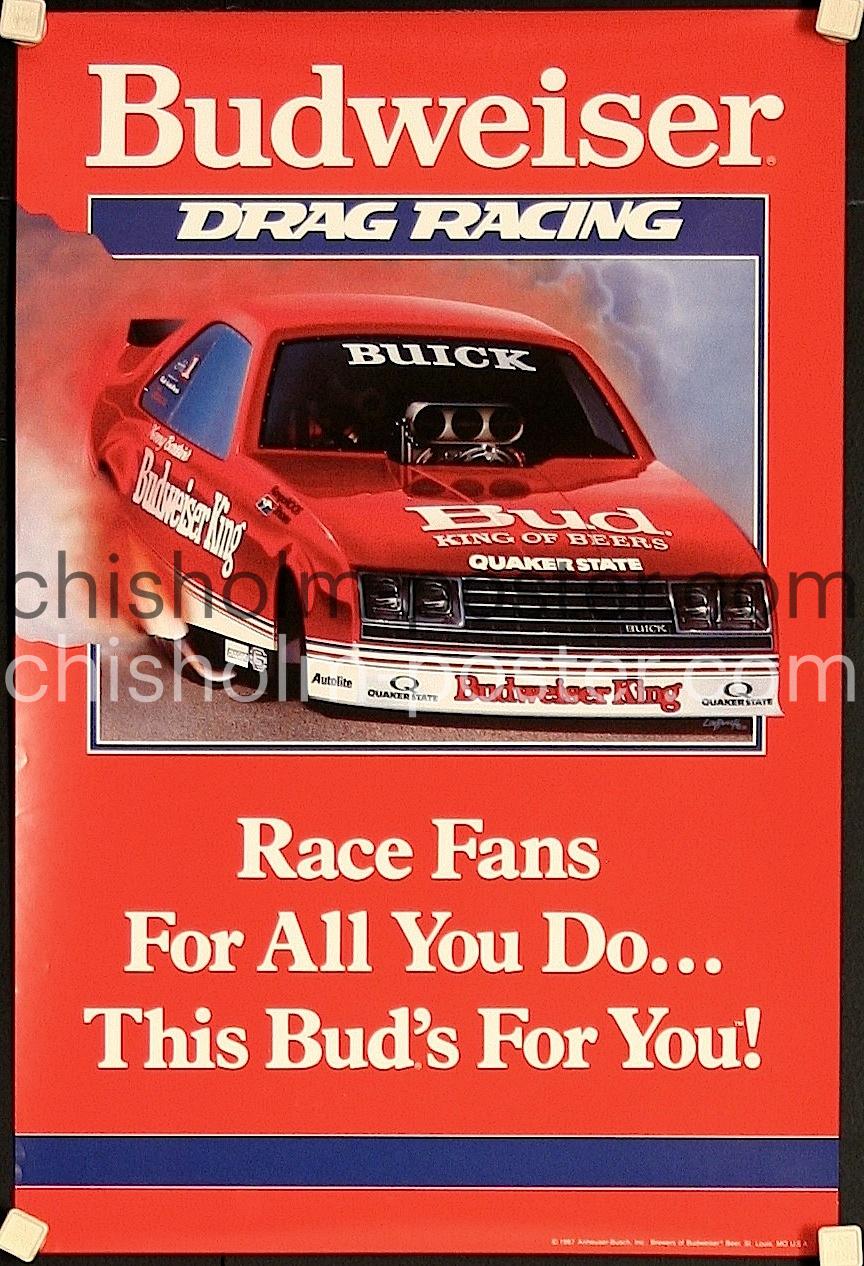 Budweiser- Drag Racing (Larger) | Original Vintage Poster | Chisholm ...