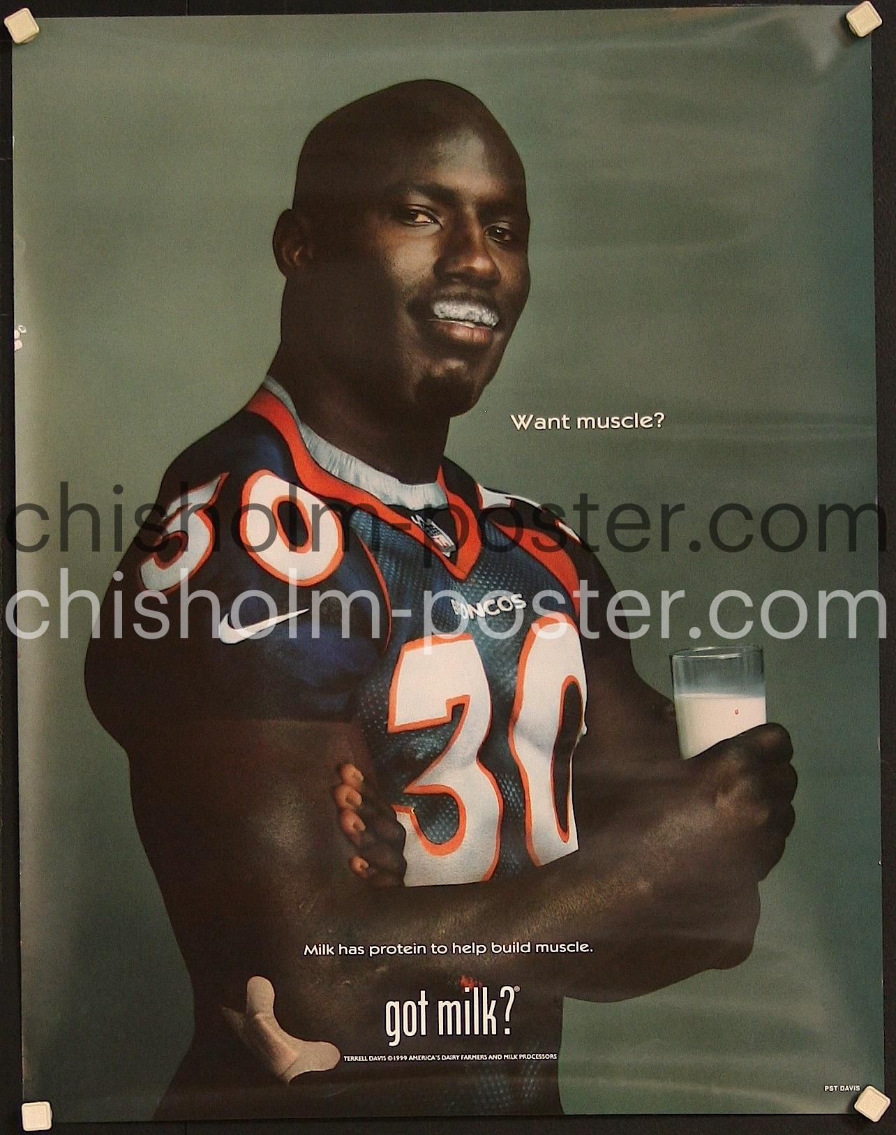Got Milk? Want Muscle? (Terrell Davis) | Original Vintage Poster ...