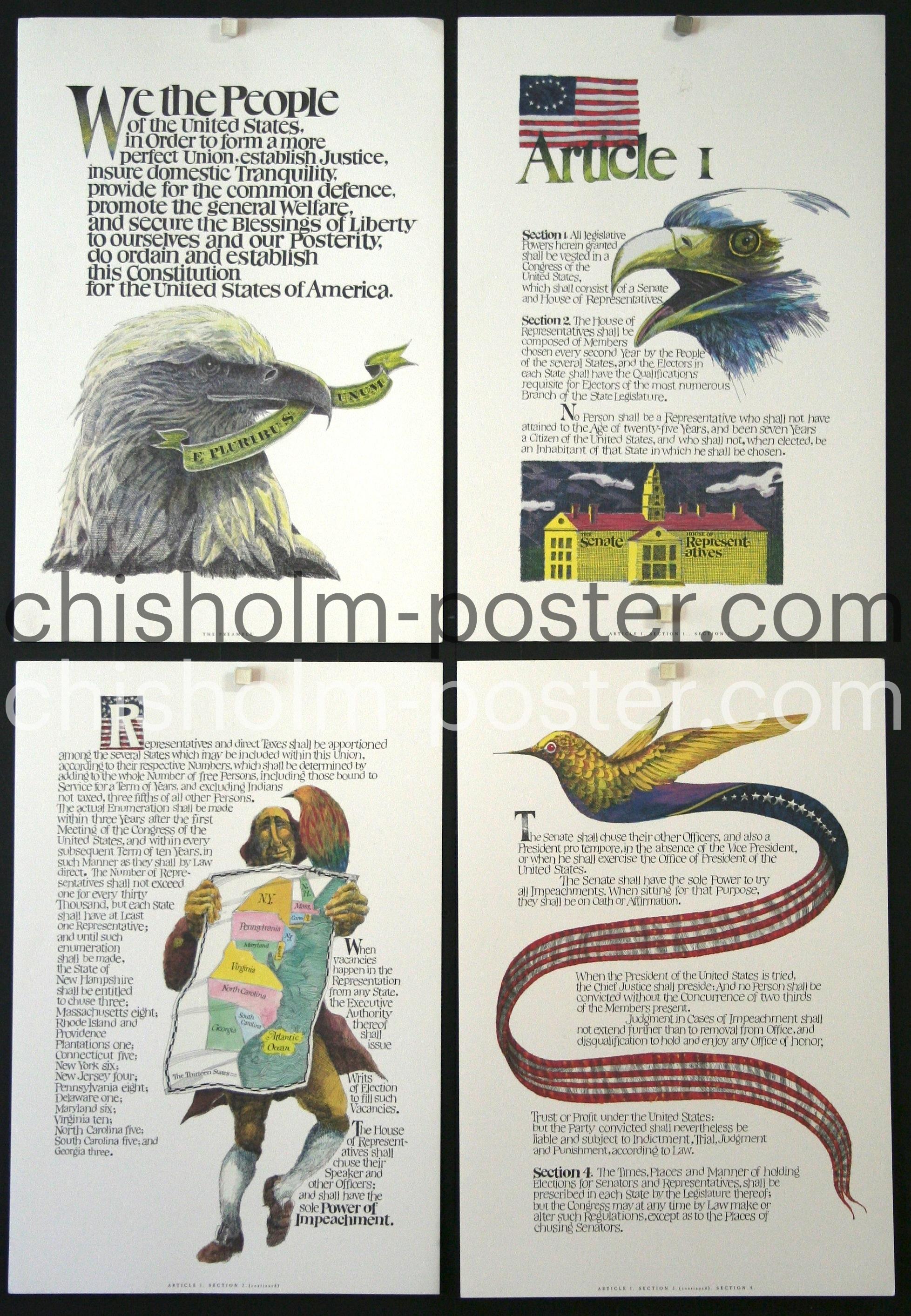 Illustrated Constitution (Set of 56 different pages) | Original Vintage ...