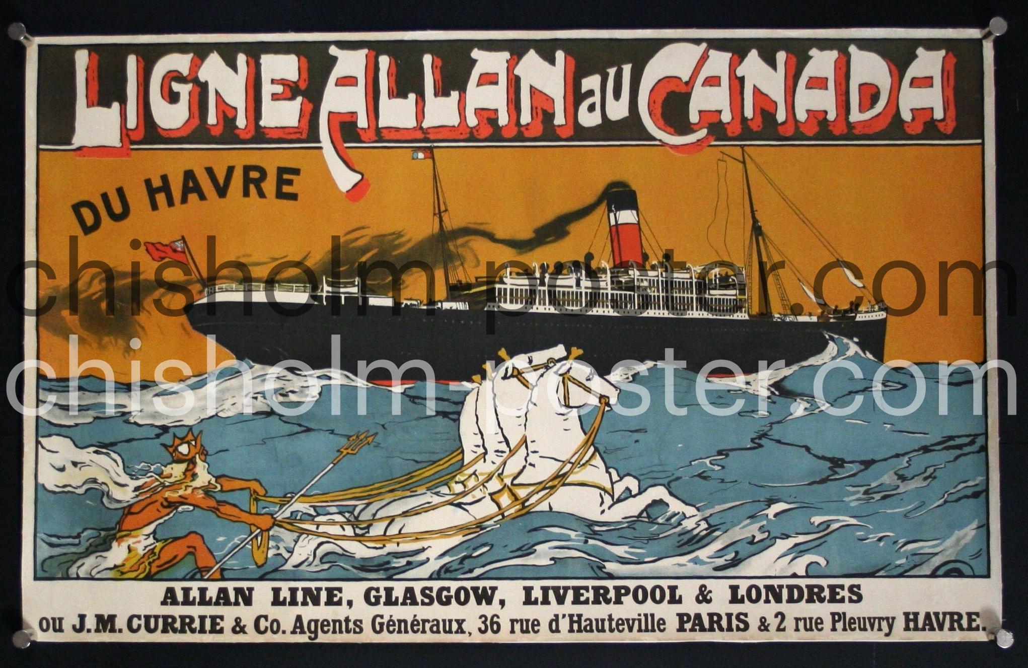 Ligne Allan au Canada - Allan Shipping LIne | Original Vintage Poster ...
