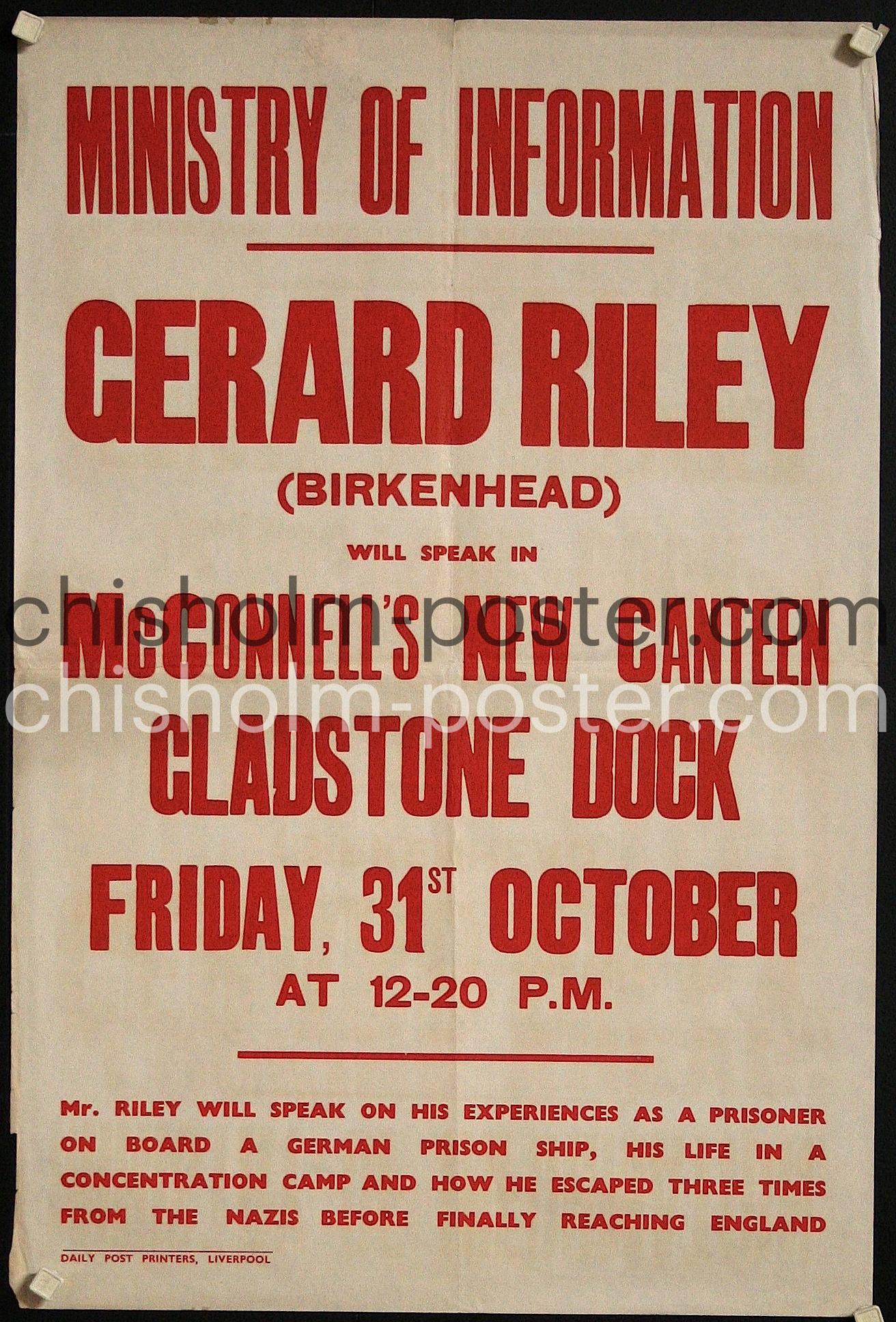 Ministry of Information - Gerard Riley- Canteen- Gladstone Dock ...