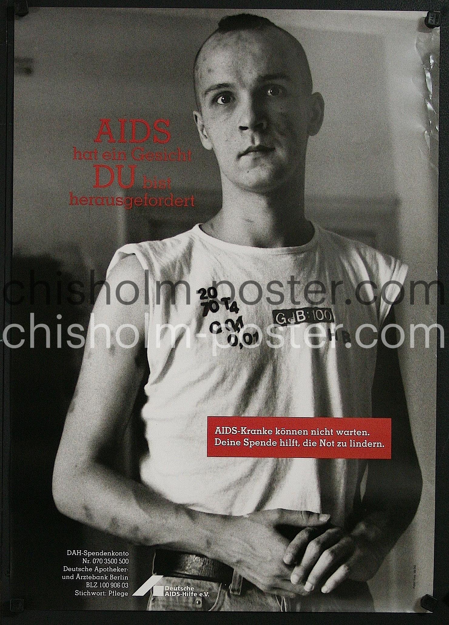 AIDS hat ein Gesicht ... | Original Vintage Poster | Chisholm Larsson ...