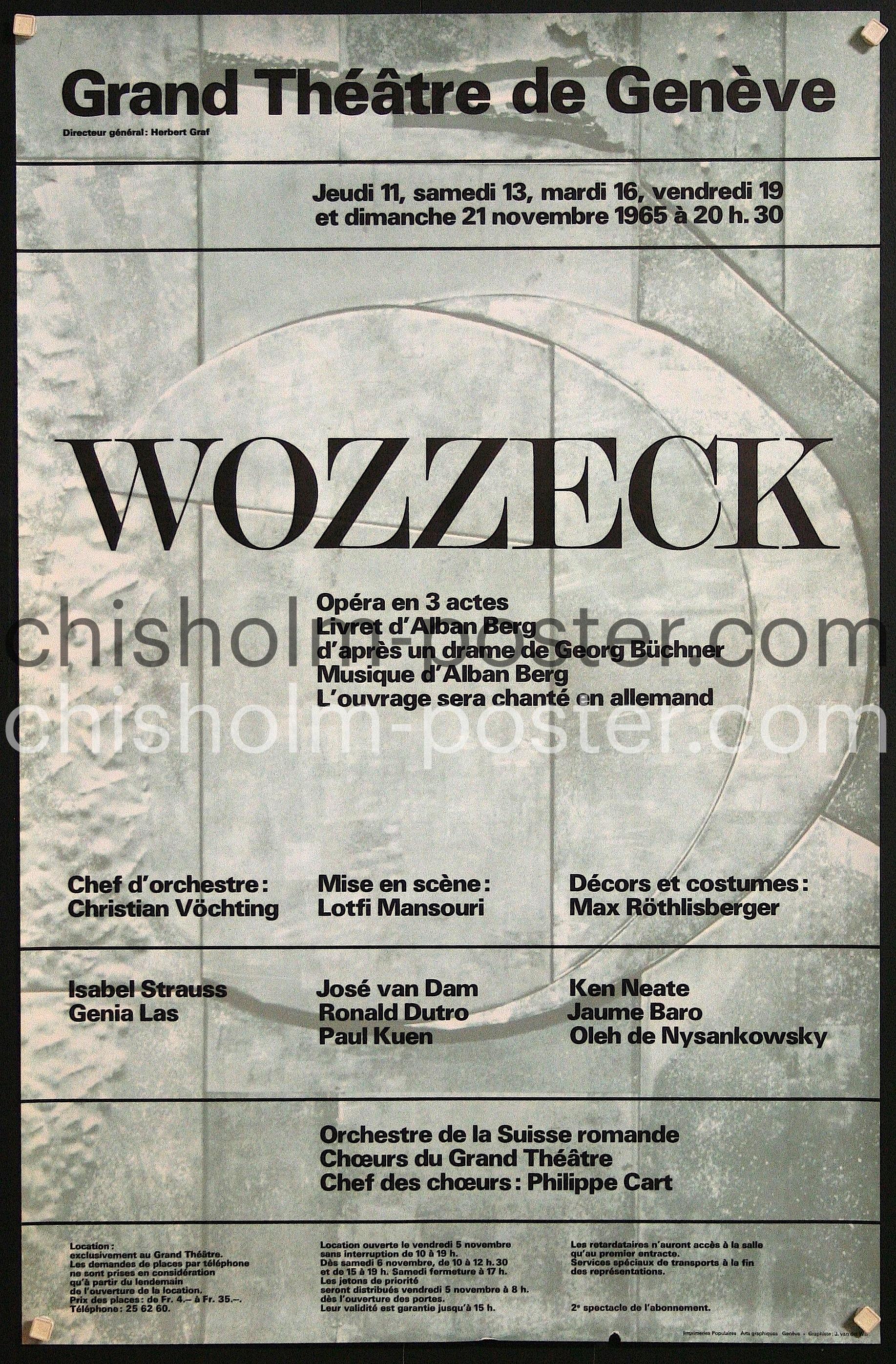Wozzeck - Grand Theatre de Geneve | Original Vintage Poster | Chisholm ...