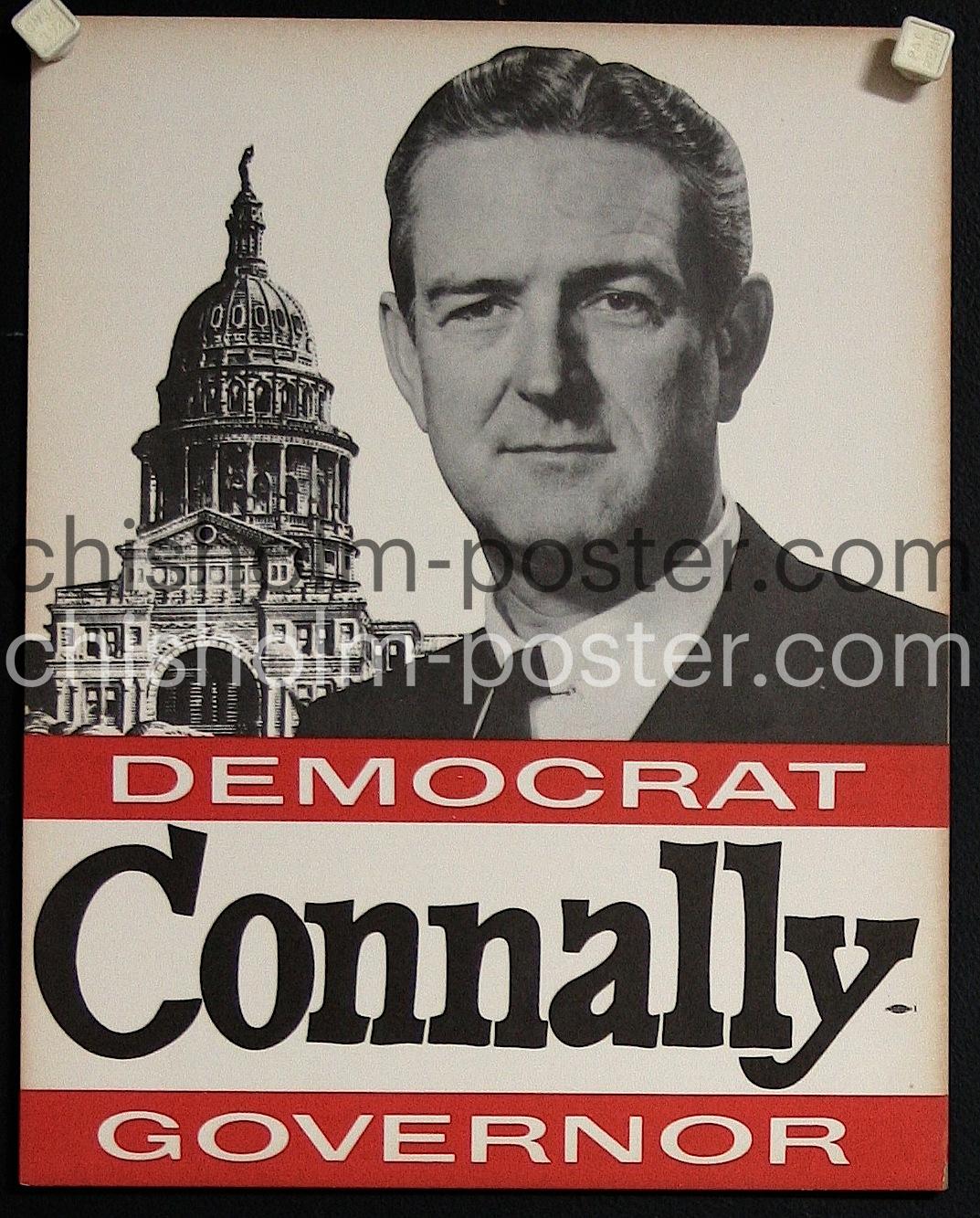 John Connally - Democrat Governor | Original Vintage Poster | Chisholm ...