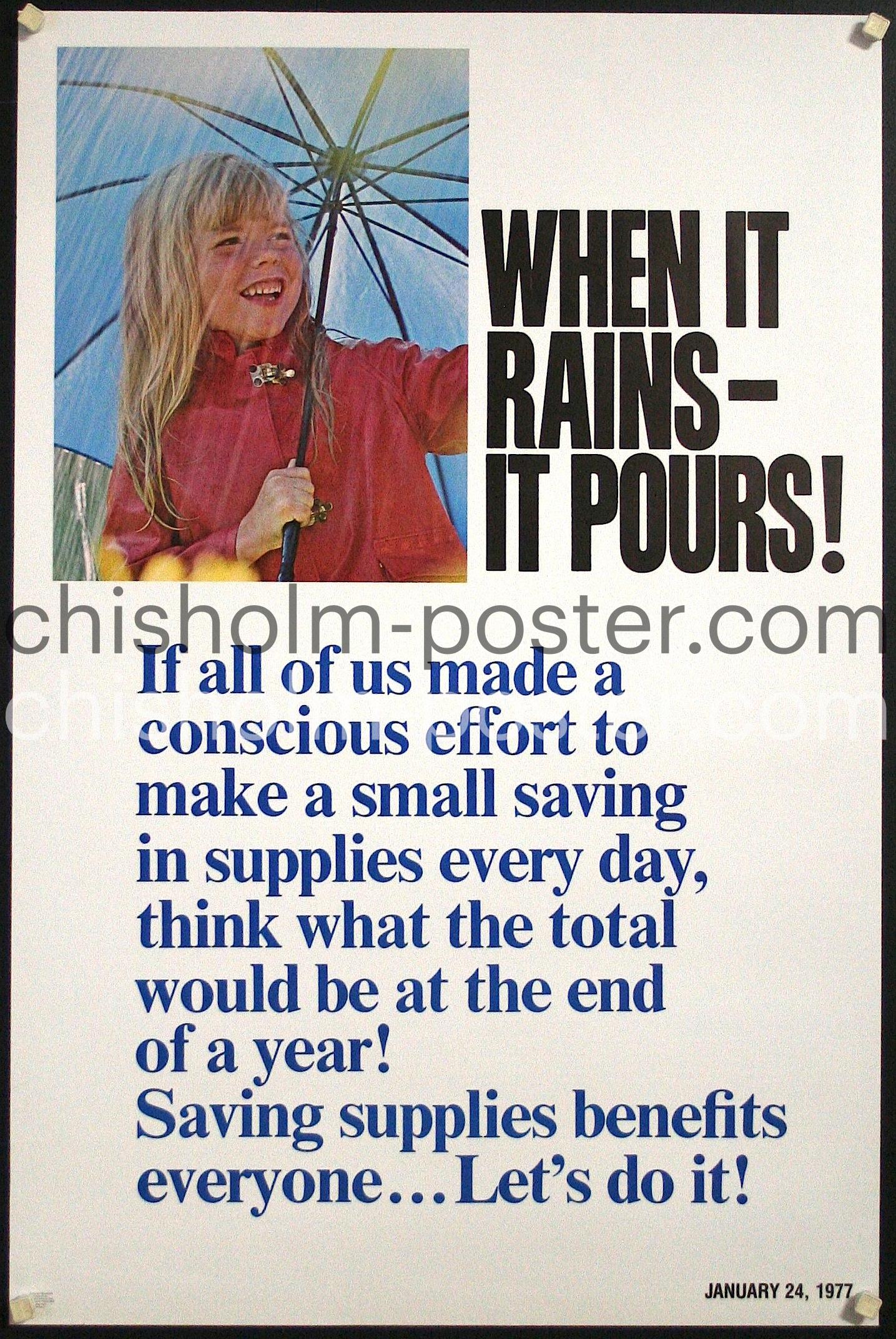 When it Rains - It Pours! Work Incentive Program | Original Vintage ...