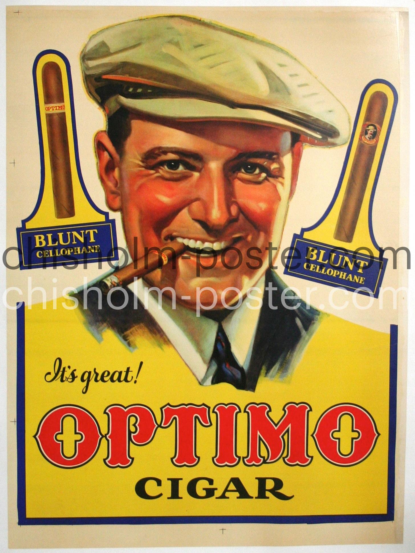 Optimo Cigar - It's great! | Original Vintage Poster | Chisholm Larsson ...