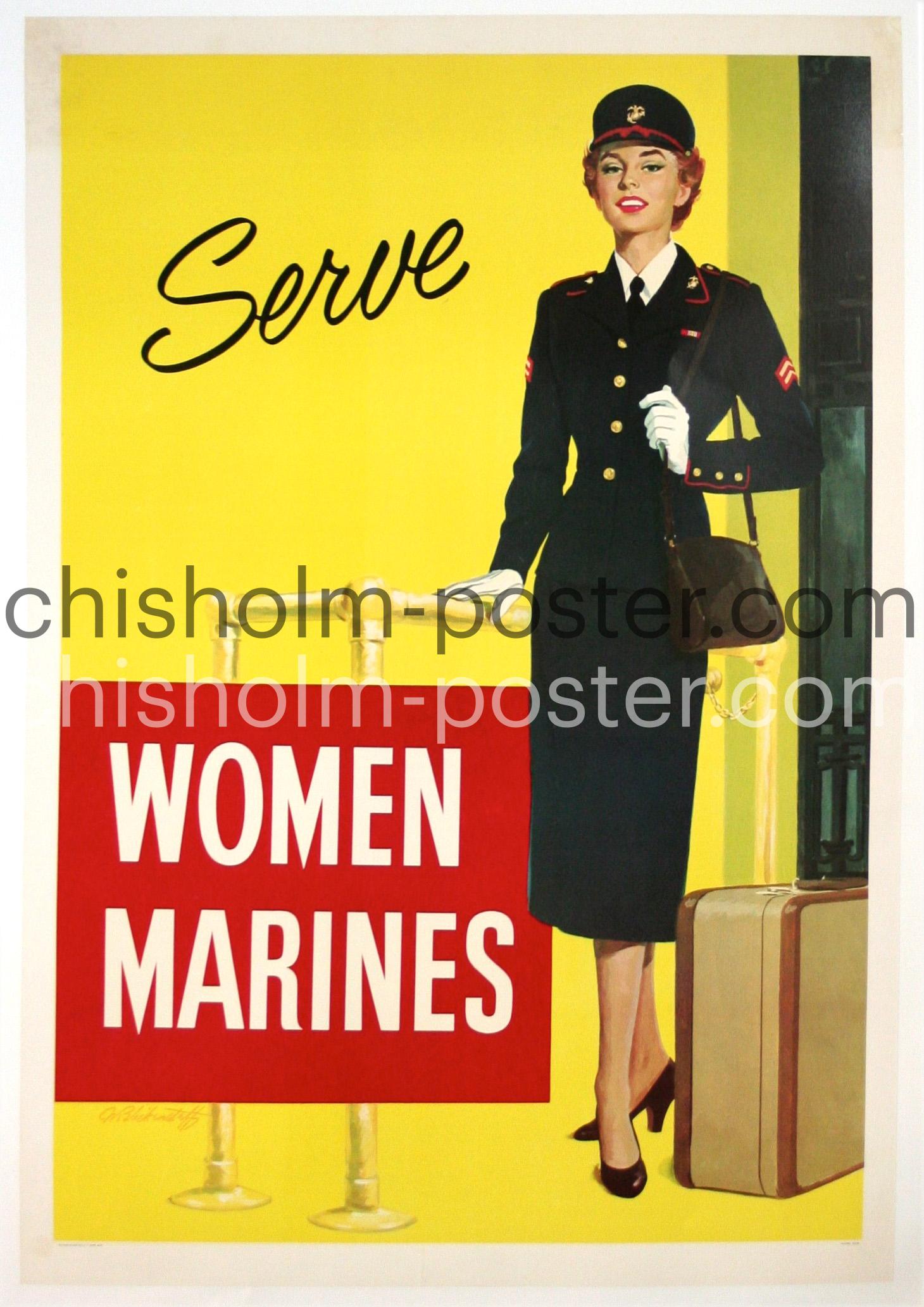 Serve Women Marines | Original Vintage Poster | Chisholm Larsson Gallery