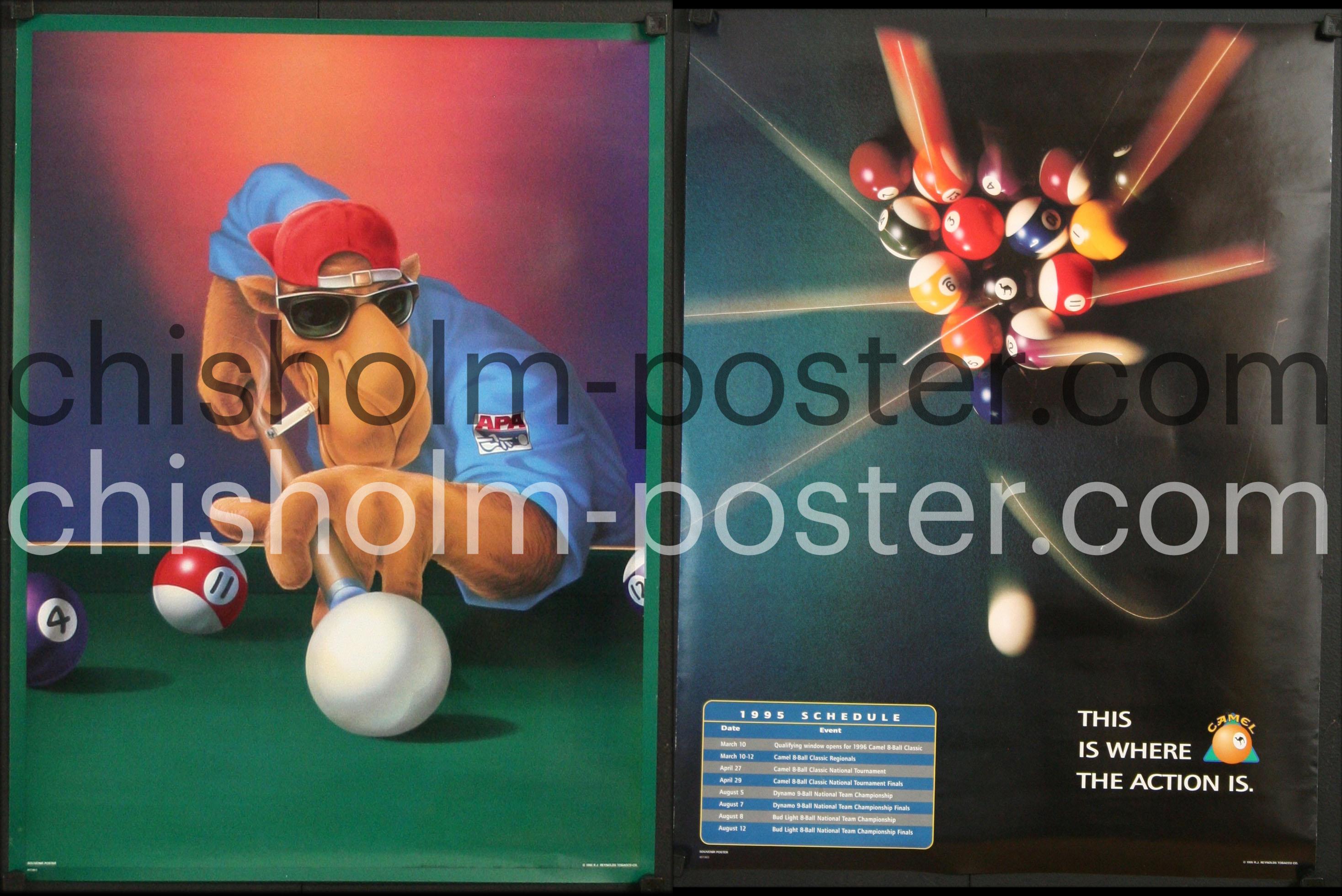 Joe Camel - Pool tournament schedule, double-sided | Original Vintage ...