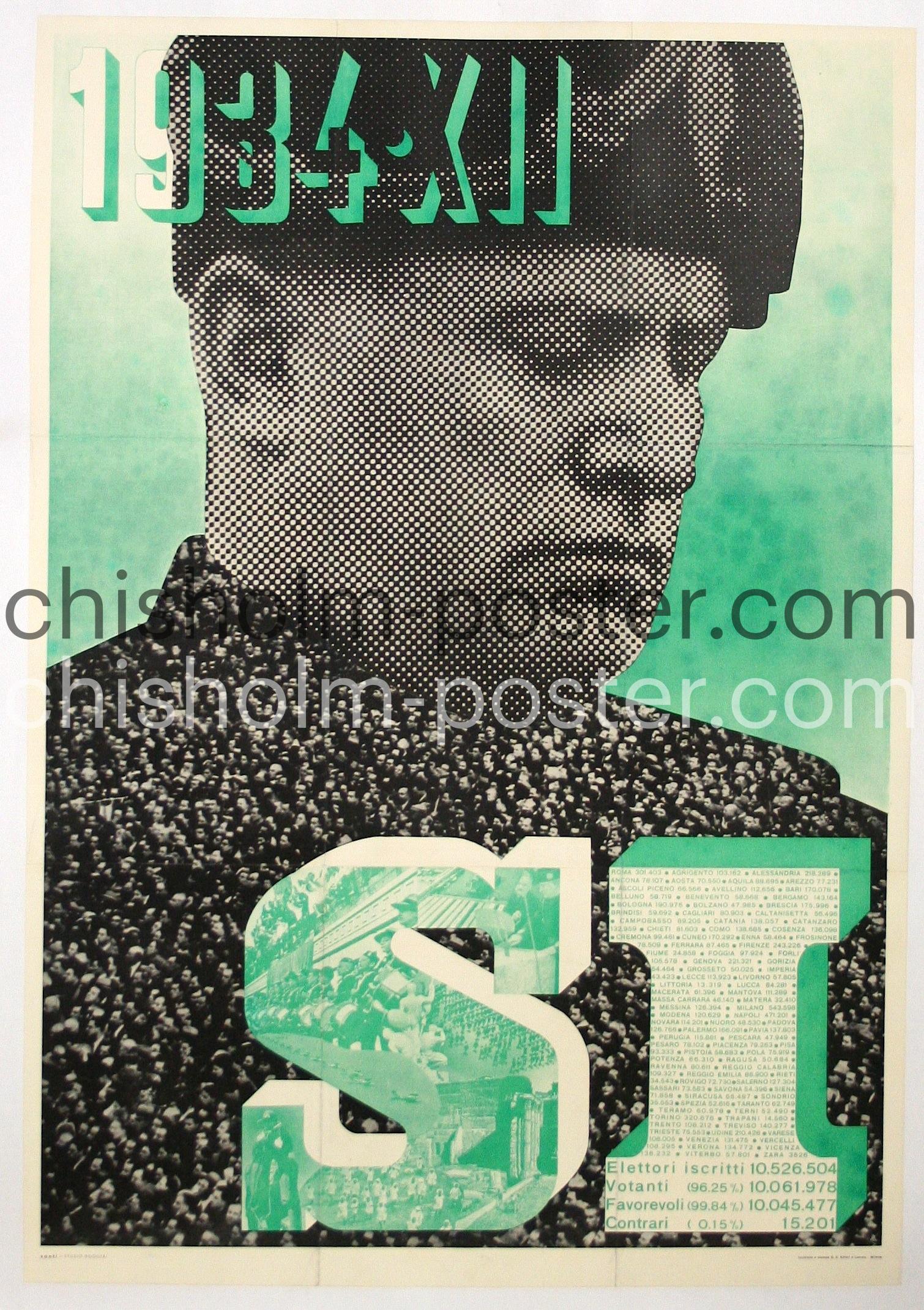 Mussolini- 1934- XII - Si | Original Vintage Poster | Chisholm Larsson ...