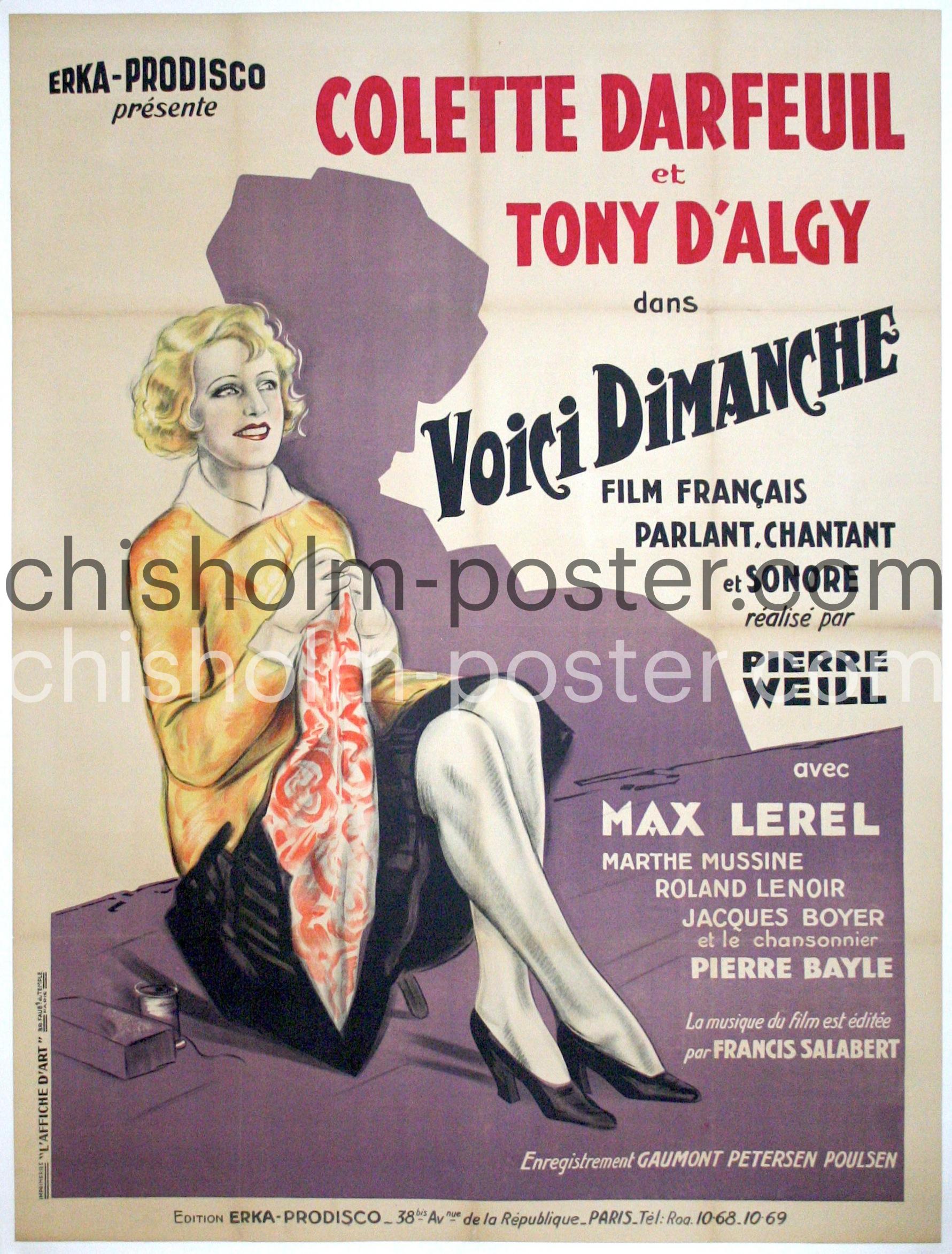 Voici Dimanche | Original Vintage Poster | Chisholm Larsson Gallery