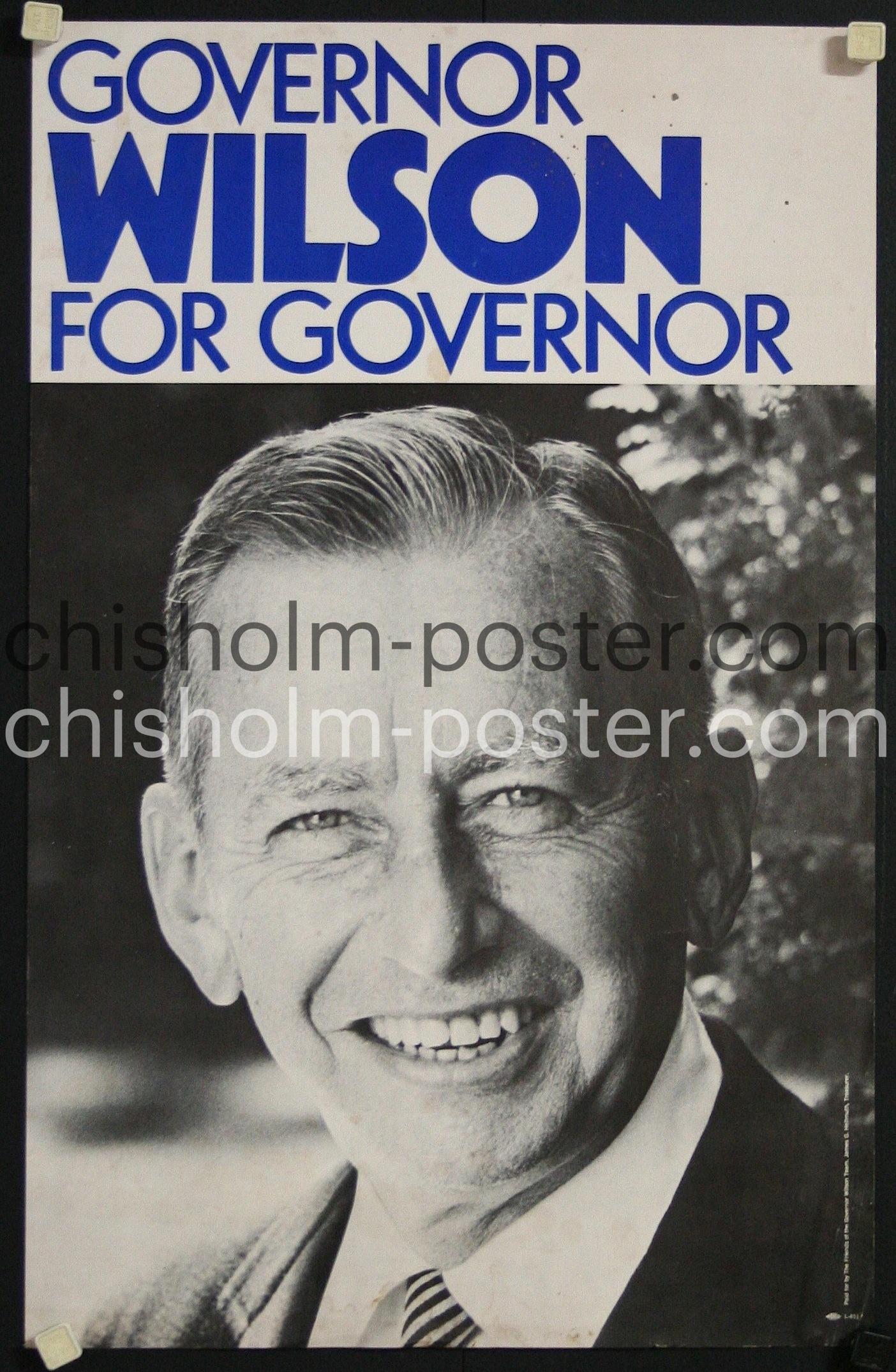 Governor Wilson for Governor | Original Vintage Poster | Chisholm ...