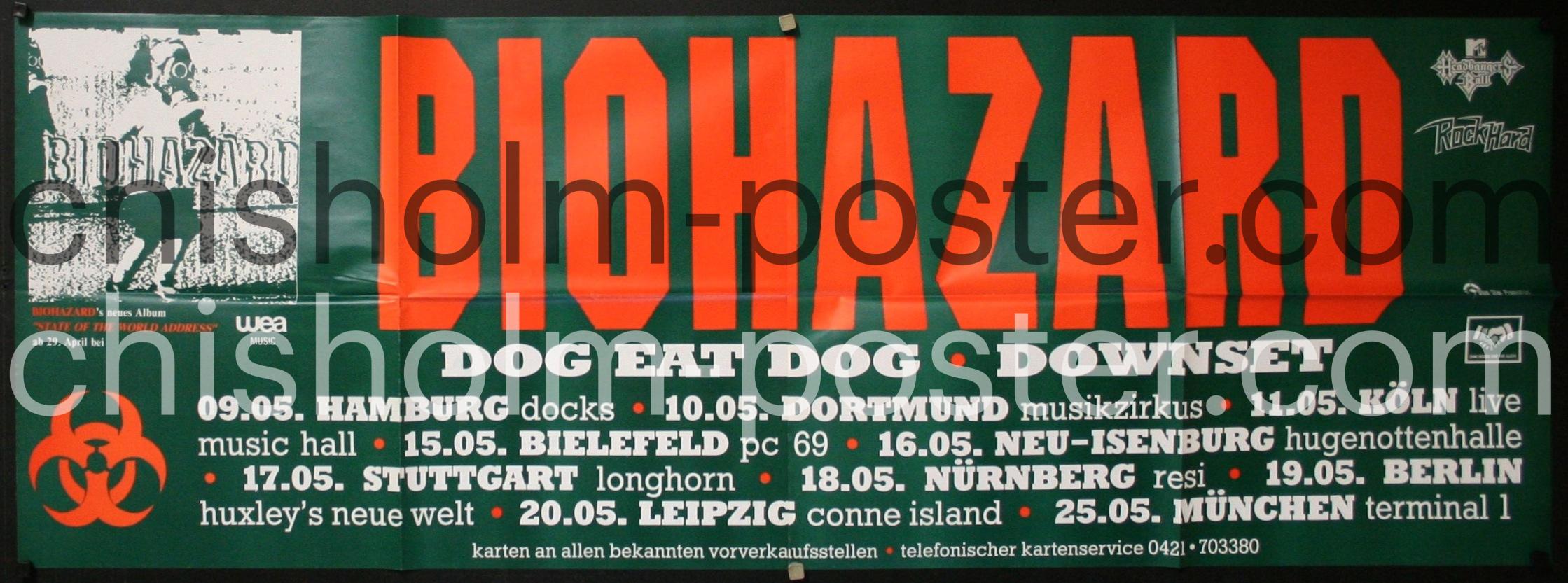 Biohazard with Dog Eat Dog and Downset | Original Vintage Poster ...