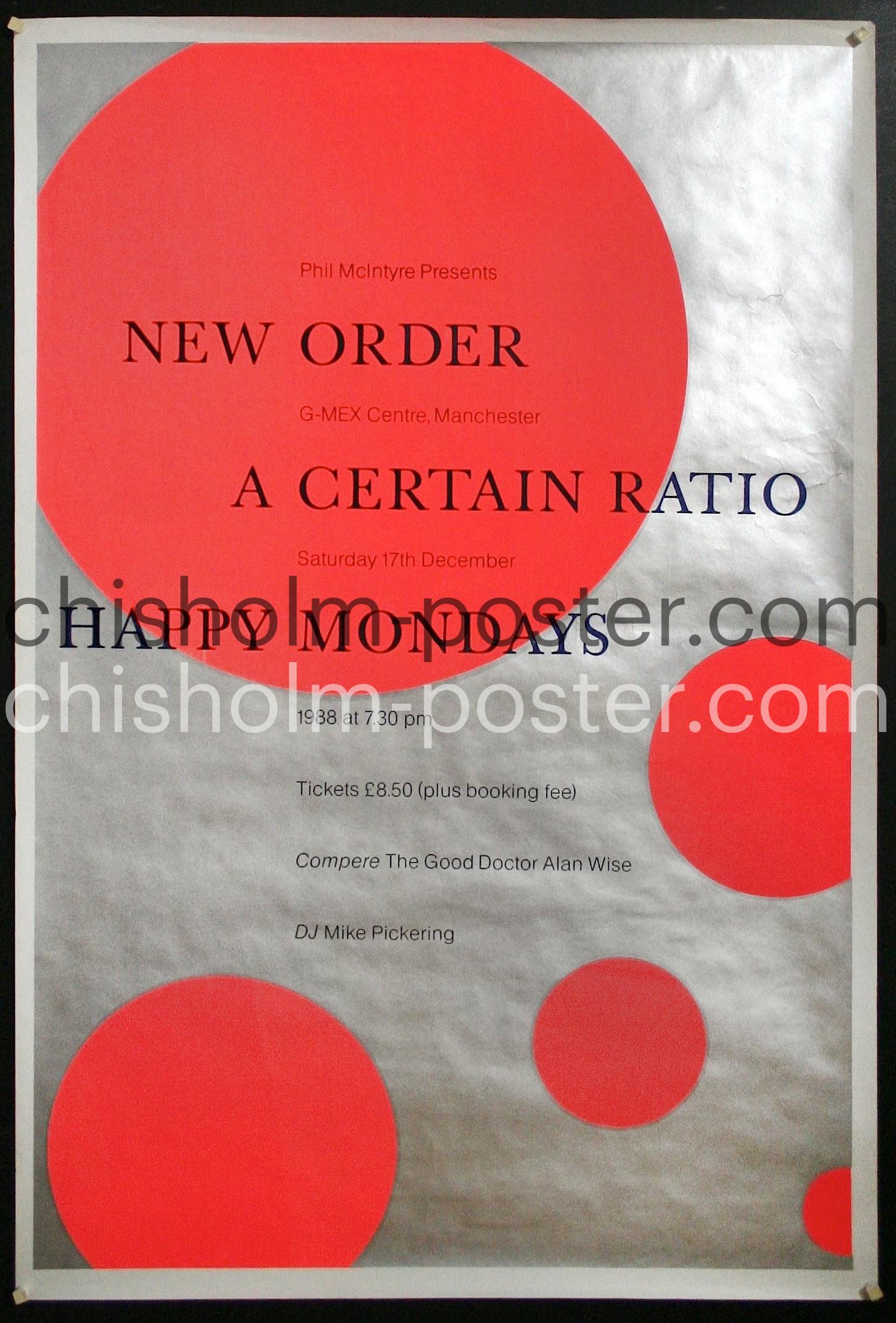 New Order, A Certain Ratio, Happy Mondays | Original Vintage Poster ...