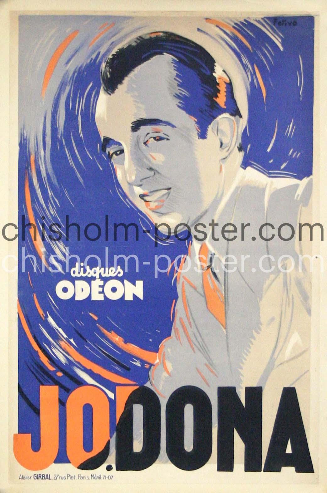 Jo Dona - Disques Odeon | Original Vintage Poster | Chisholm Larsson ...