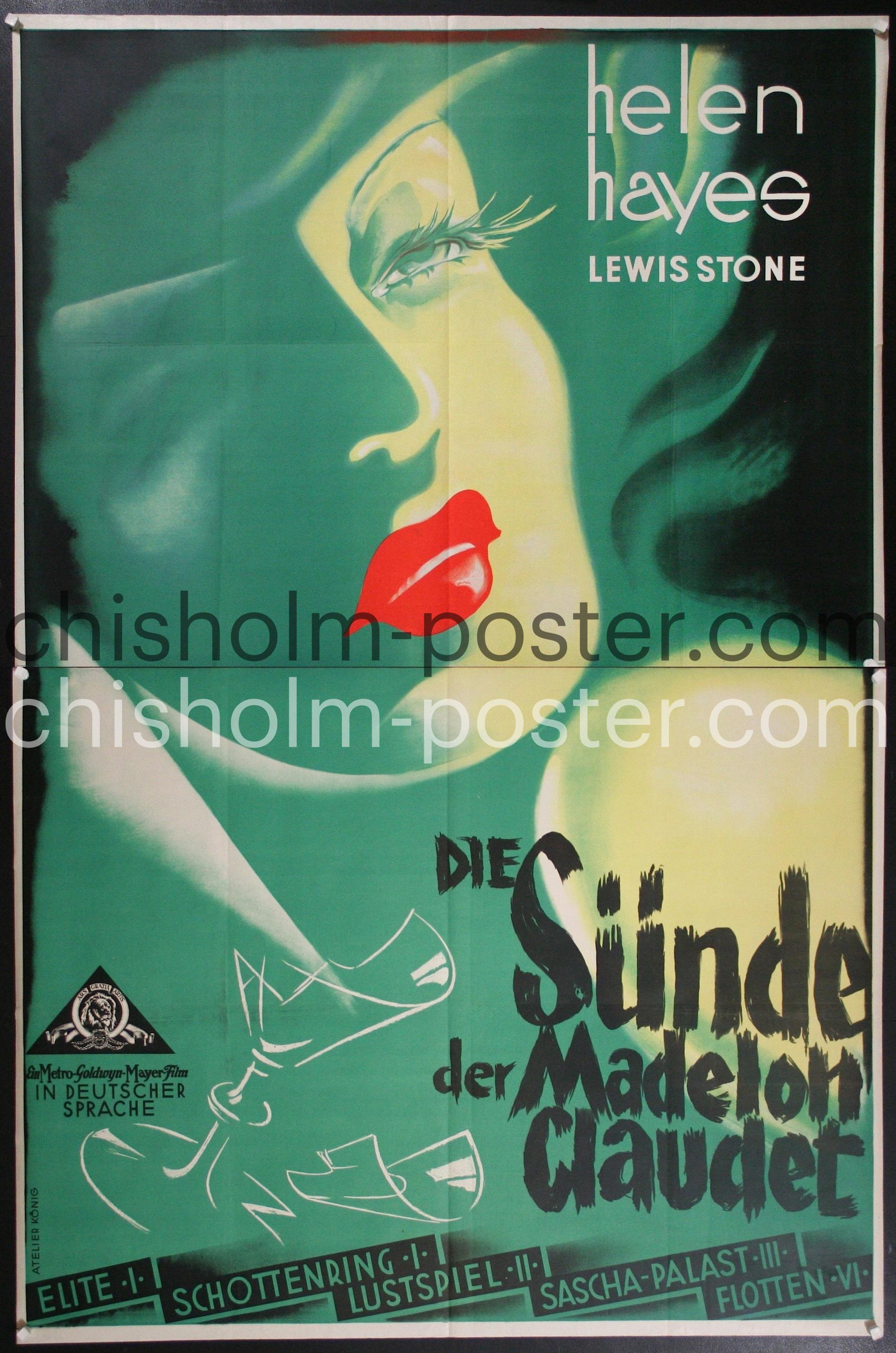 Die Sunde der Madelon Claudet | Original Vintage Poster | Chisholm ...