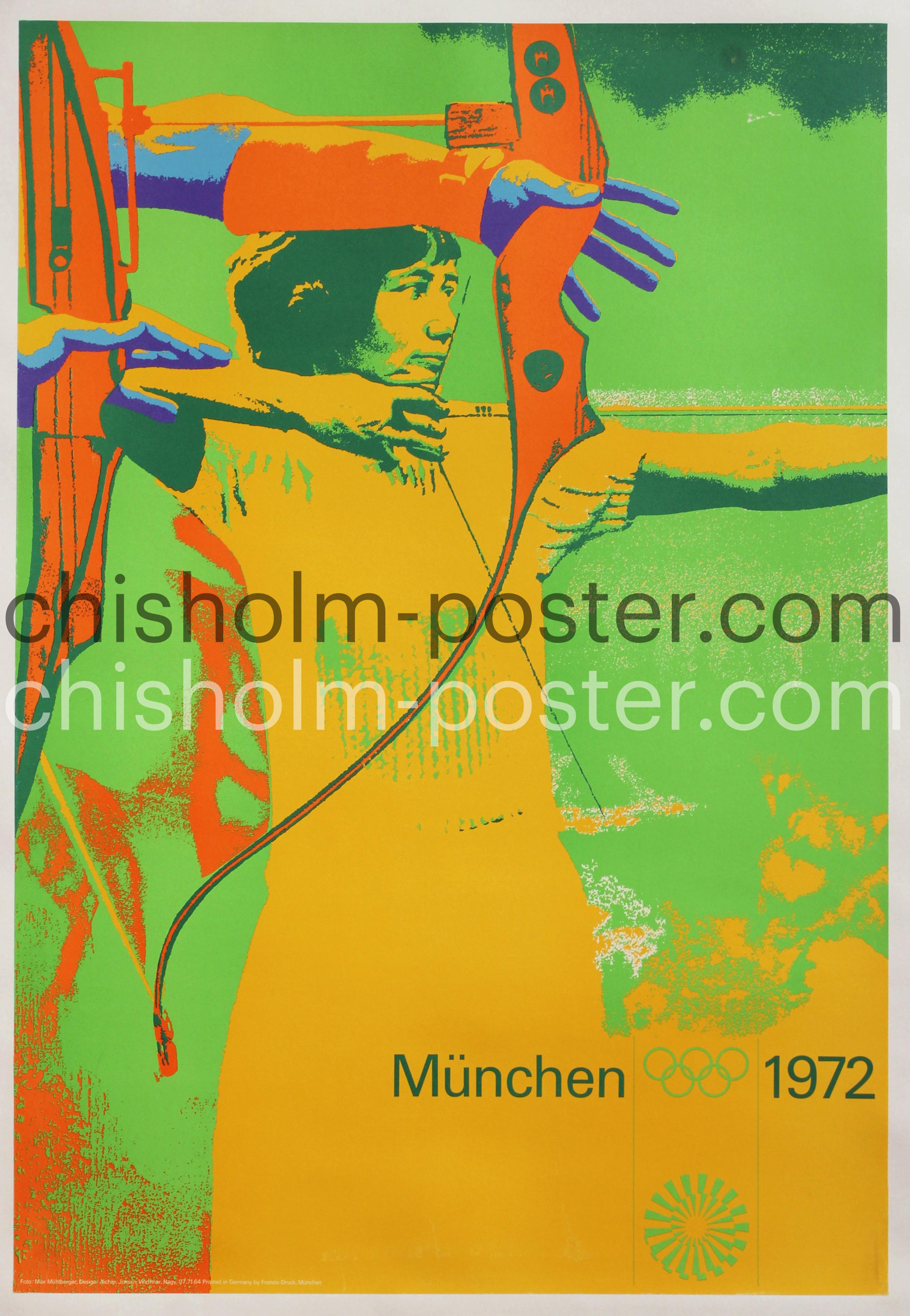 Munchen 1972 Olympics Archery - Small | Original Vintage Poster ...
