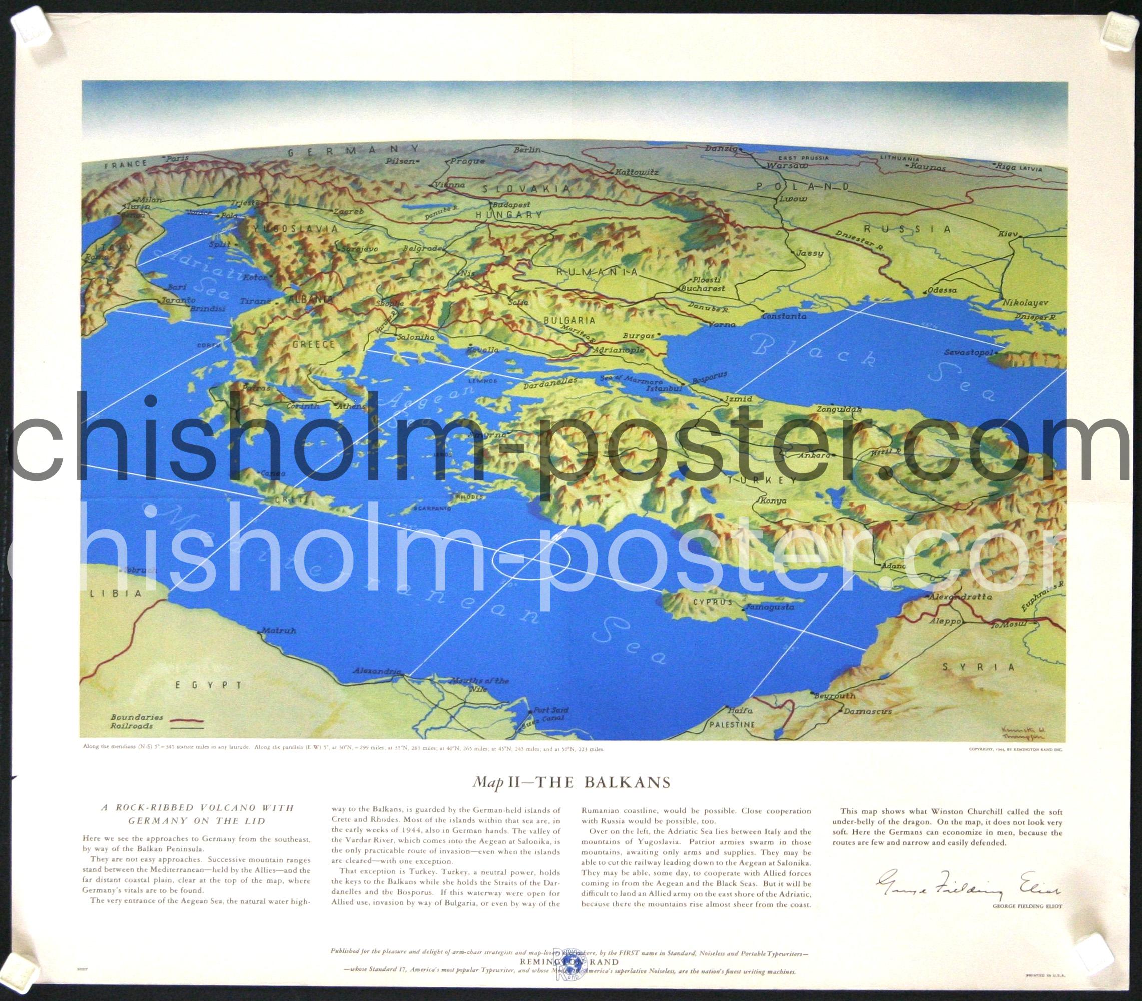Map II - The Balkans | Original Vintage Poster | Chisholm Larsson Gallery