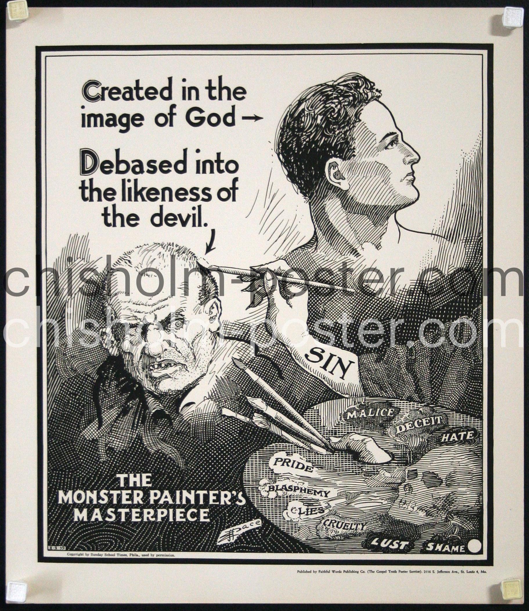 Created in the image of God - Christian Cartoon | Original Vintage ...
